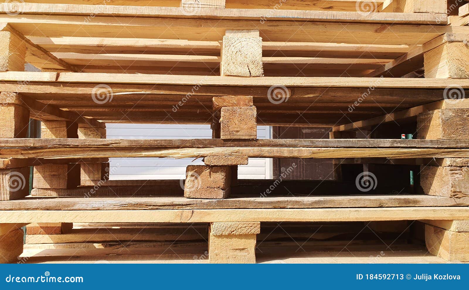 Cargo Pallets Stacked on Top of Each Other Stock Image - Image of ...