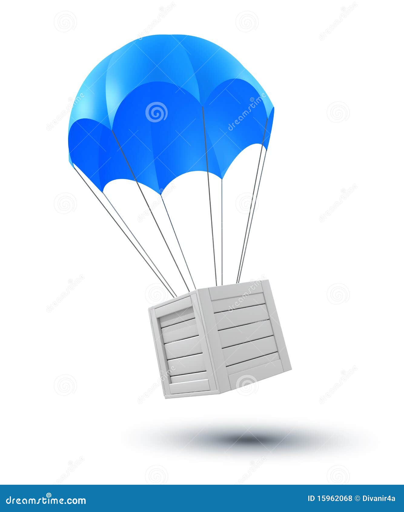 Cargo on the parachute stock illustration. Illustration of symbol ...