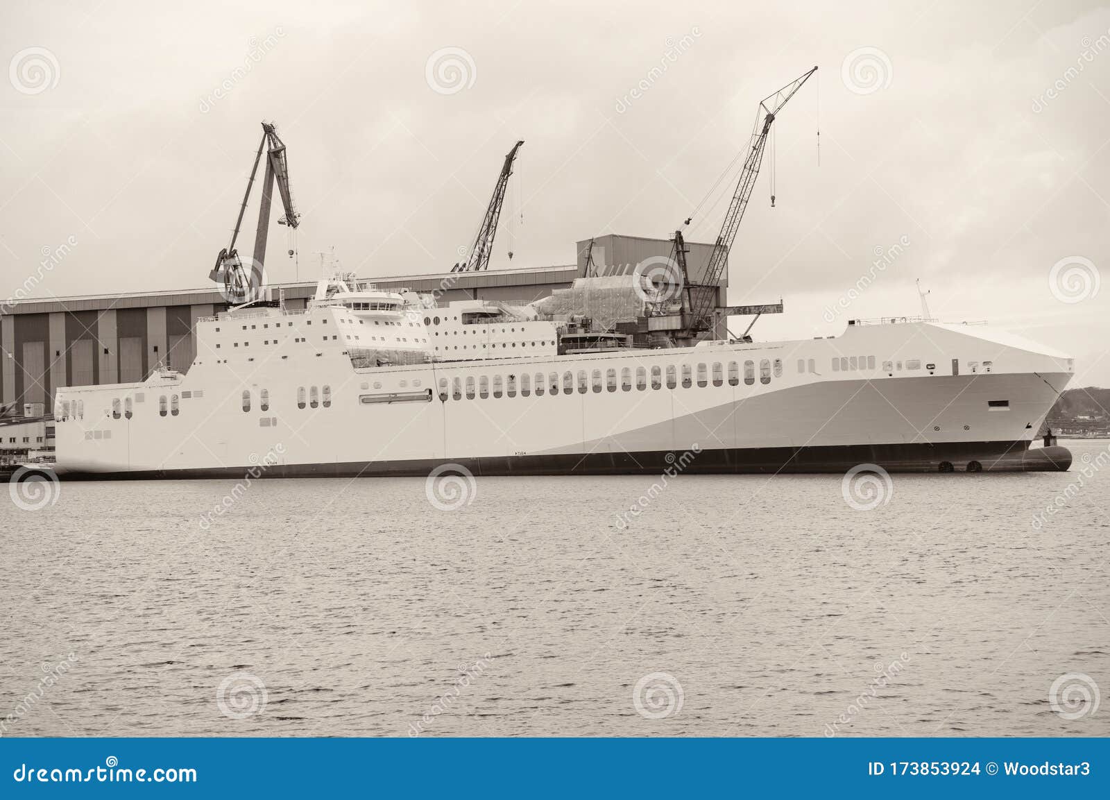 Cargo and Passenger Ferry in the Harbor Editorial Stock Image - Image ...