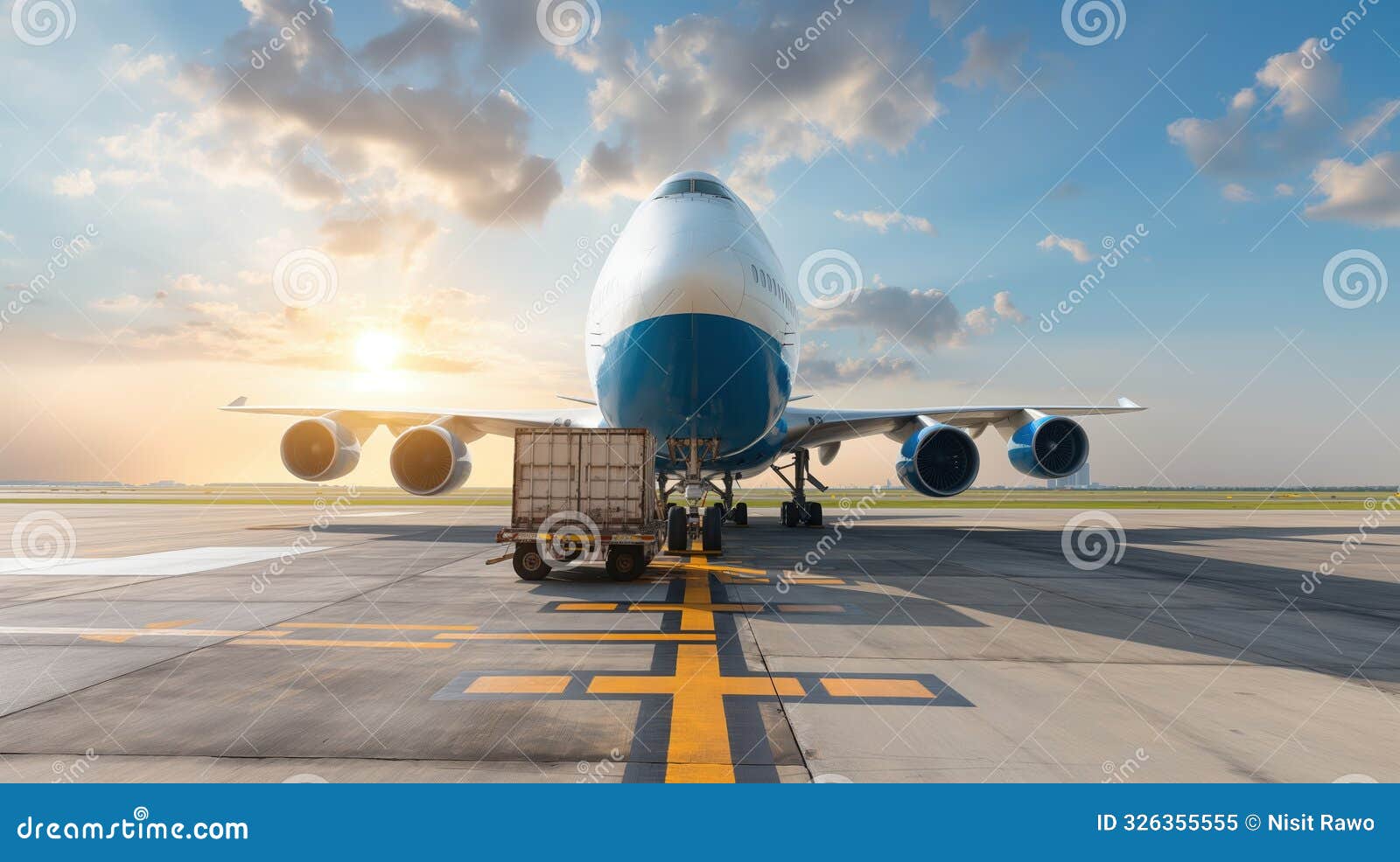 Cargo Plane Being Loaded with Freight Containers, Air Cargo, Logistics ...