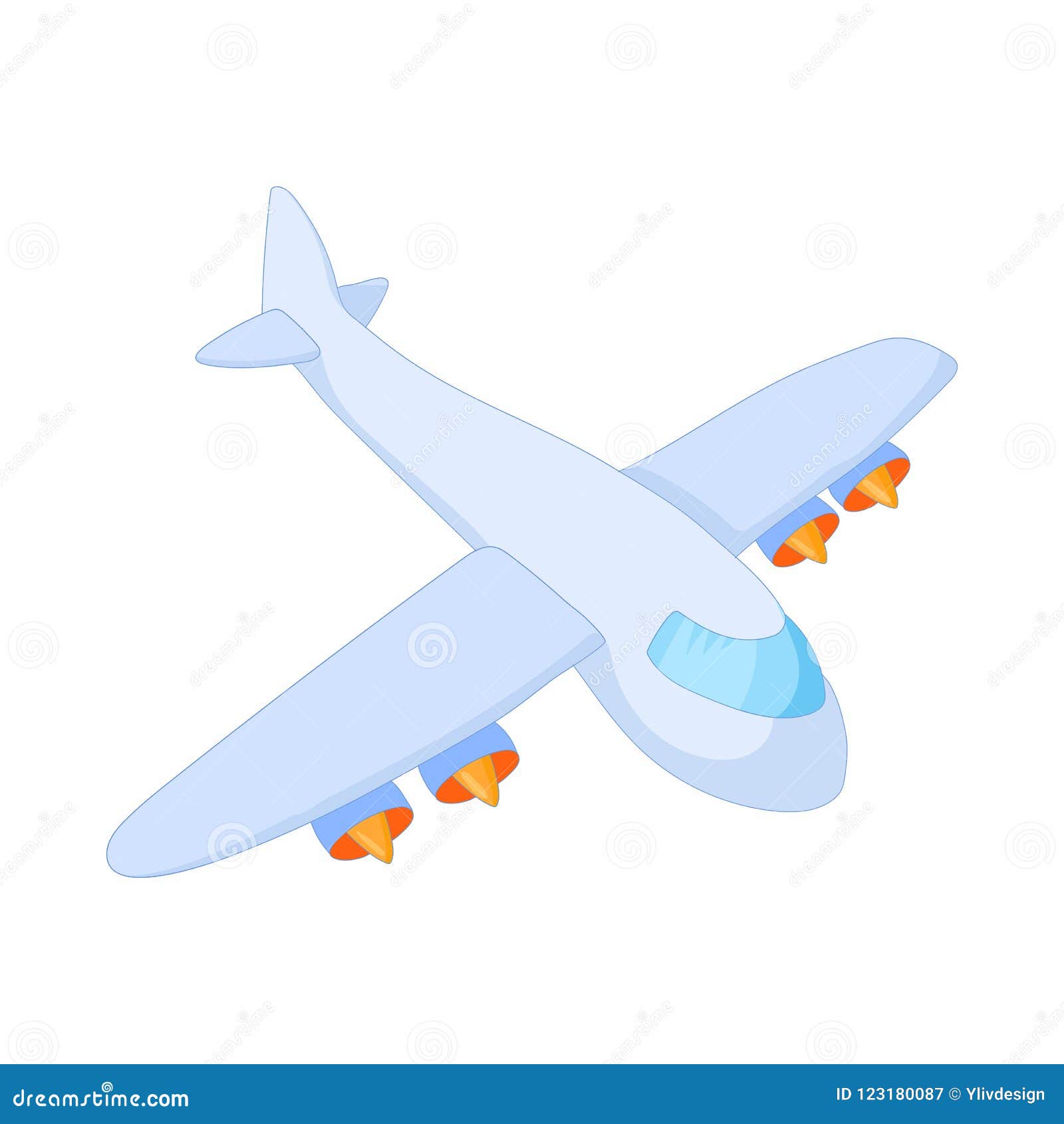 Cargo Plane Icon, Cartoon Style Stock Illustration - Illustration of ...