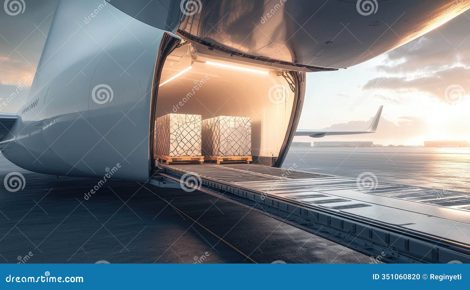 Cargo Plane Loading Freight in 8K Resolution 3D Render Stock ...