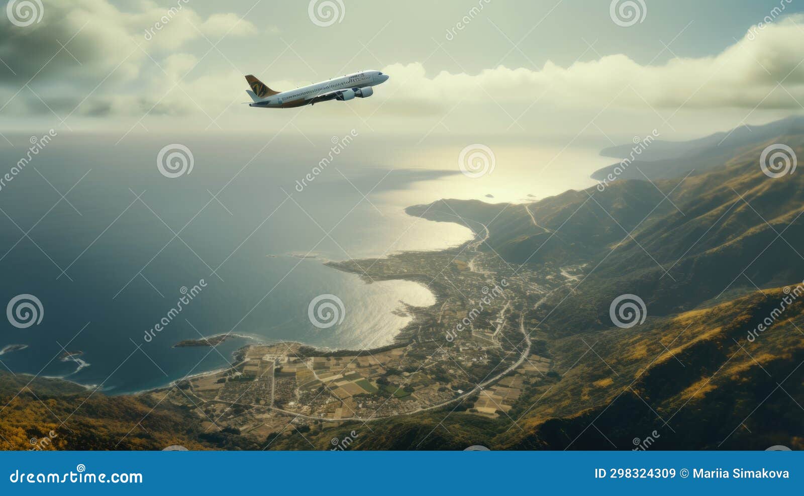 A Cargo Plane in Mid-flight Photo Realistic - Generative AI. Stock ...