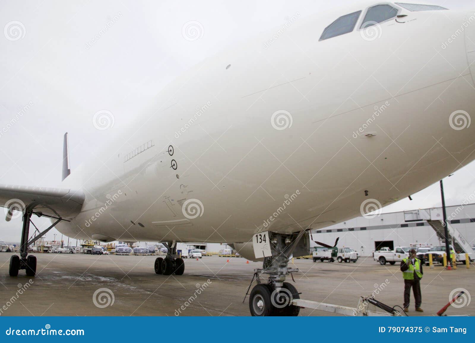 Cargo Plane Preps for Overnight Shipment Stock Image - Image of closeup ...
