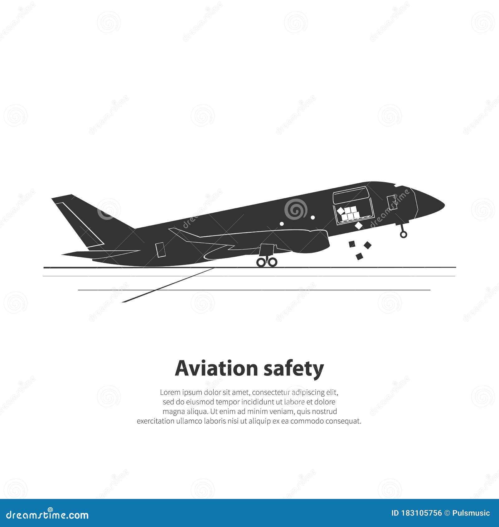 Cargo Plane Tipped Backwards after Loading Stock Vector - Illustration ...