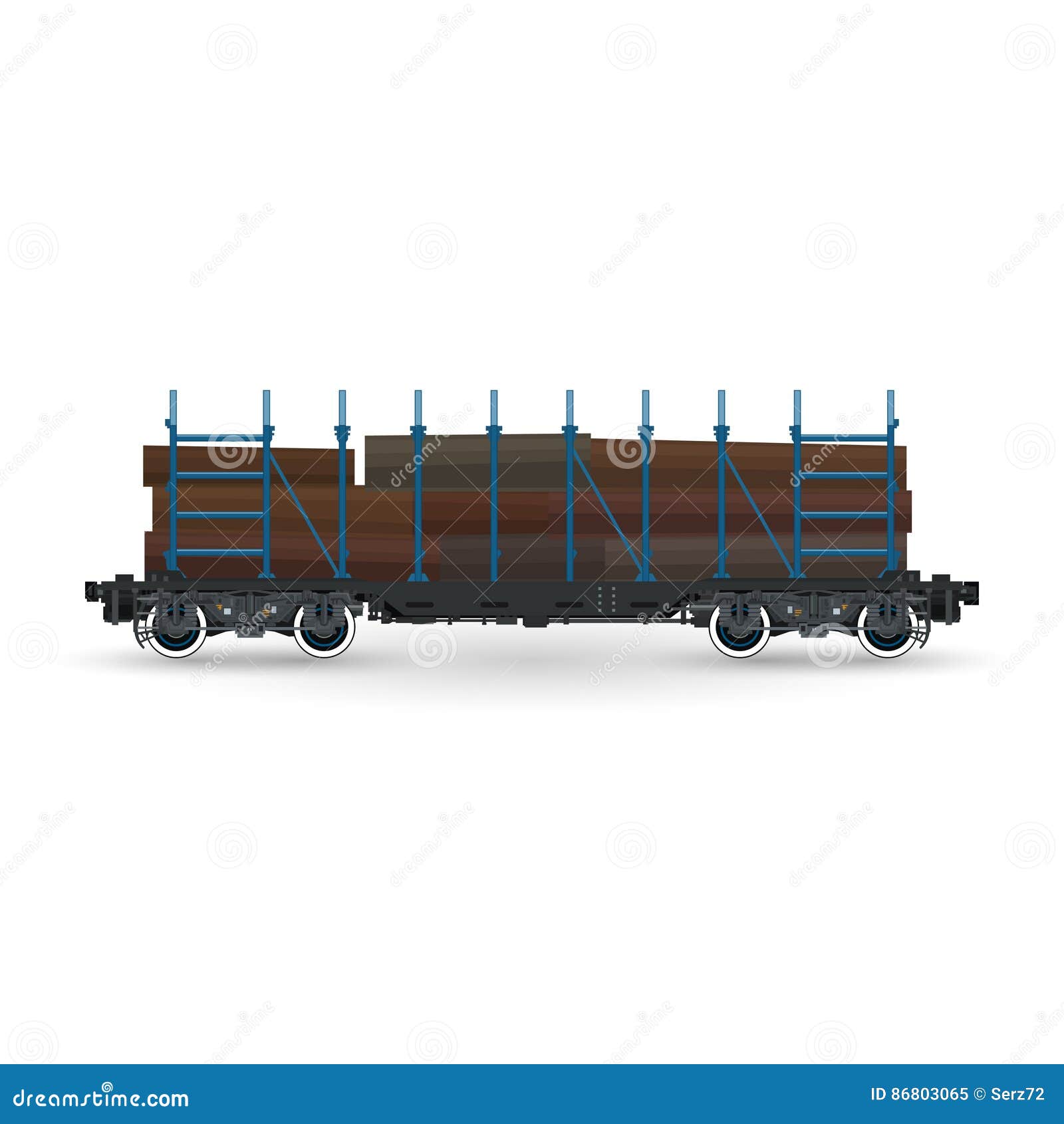 Cargo Platform for Timber Transportation Stock Vector - Illustration of ...