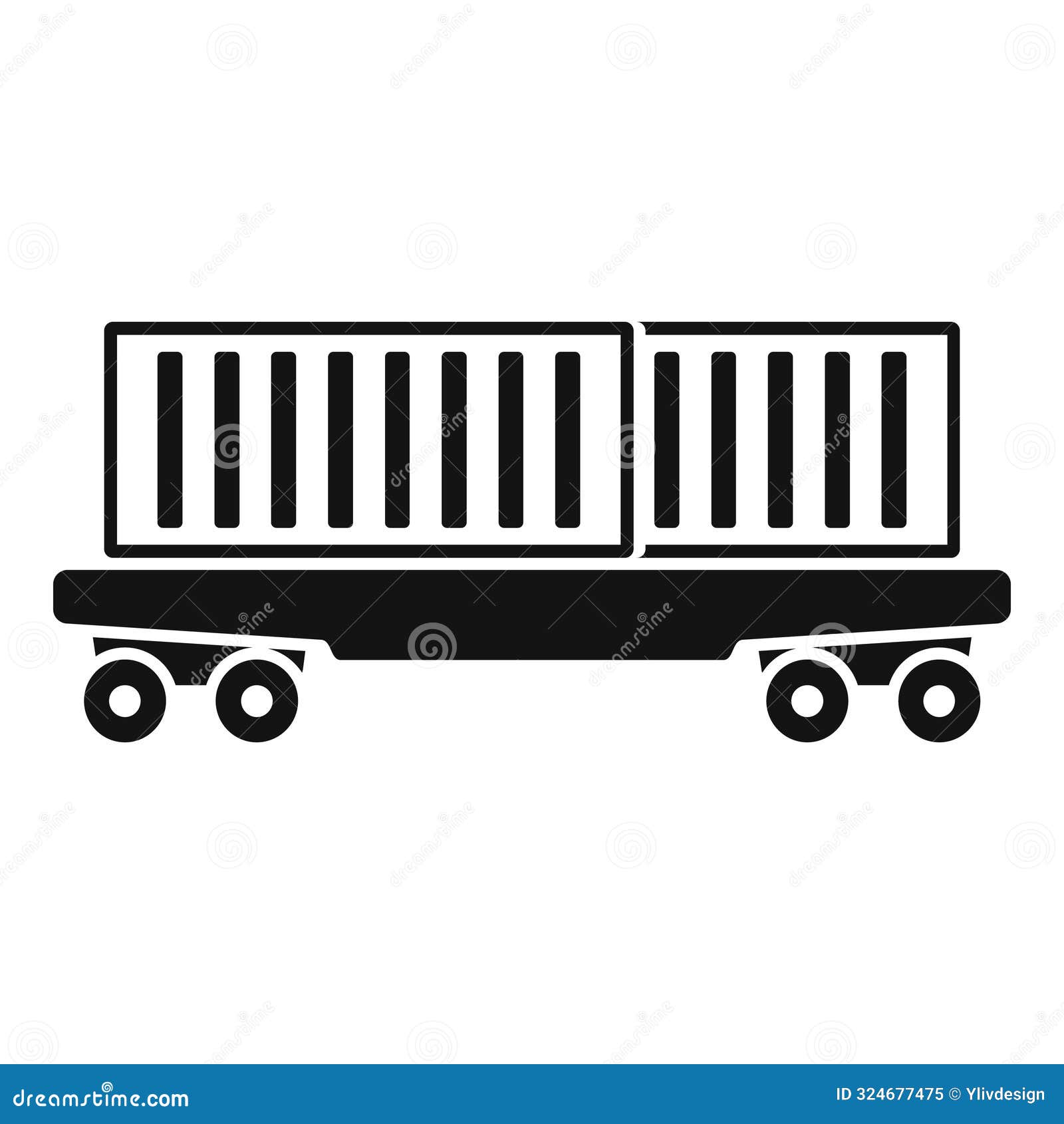 Cargo Platform with Two Containers Standing on Wheels for ...
