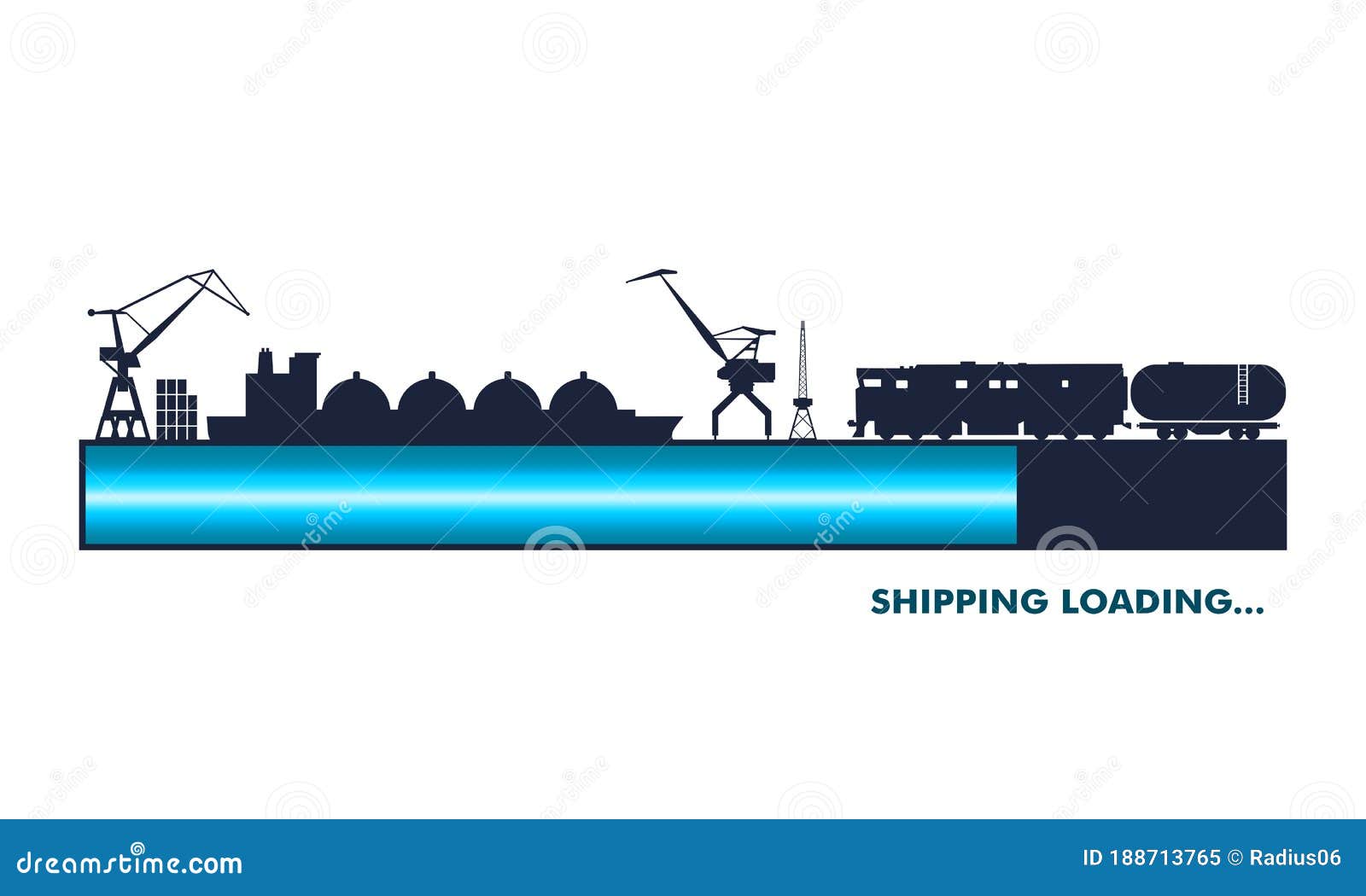 Cargo port concept stock vector. Illustration of loading - 188713765