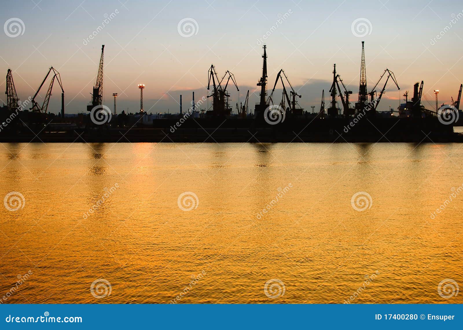 Cargo port at night stock photo. Image of portal, light - 17400280