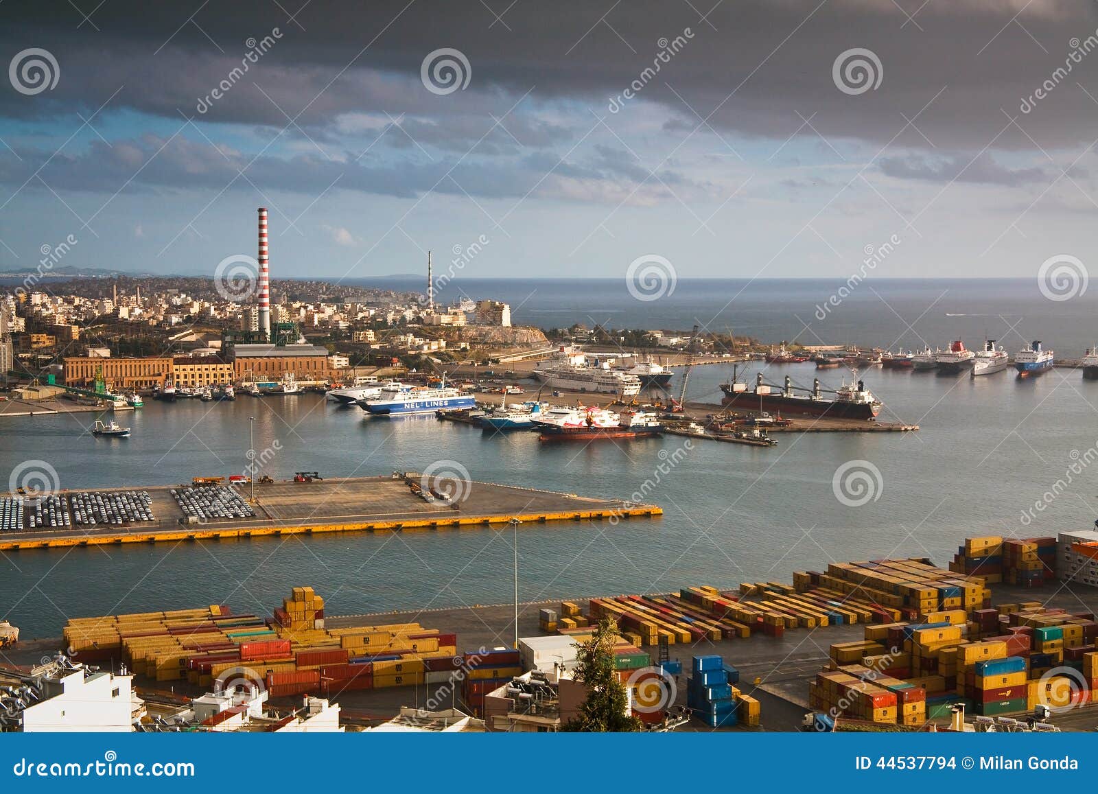 Cargo Port Piraeus, Athens. Editorial Stock Image - Image of urban ...