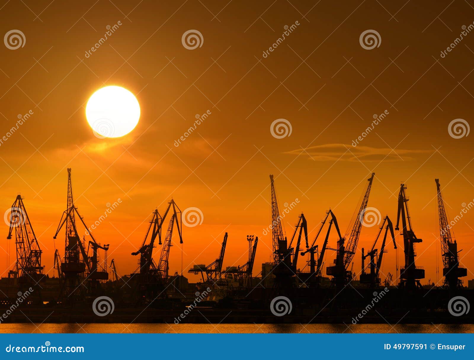 Cargo port stock image. Image of industrial, evening - 49797591