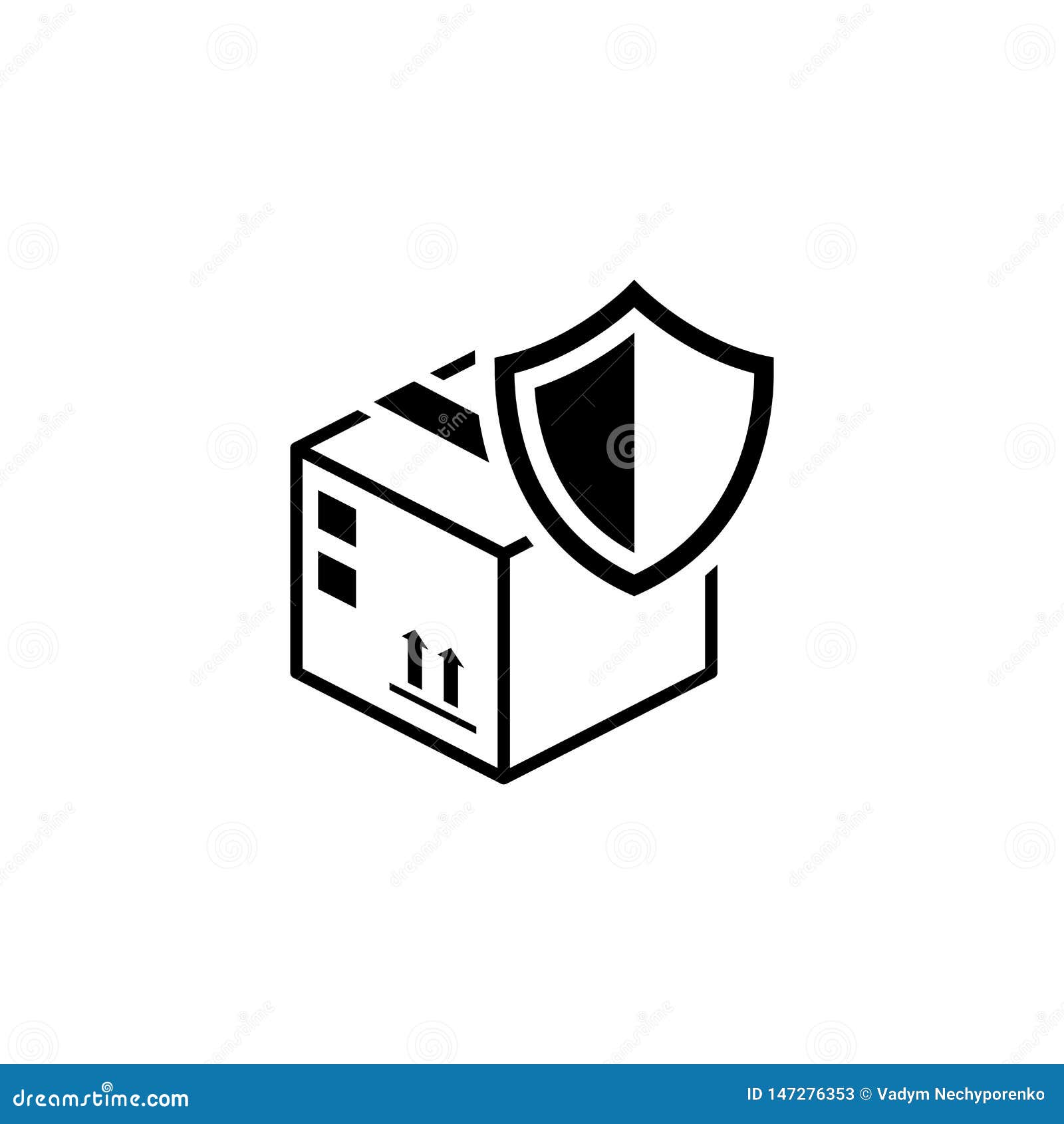 Cargo Protection Icon. Flat Design Stock Illustration - Illustration of ...