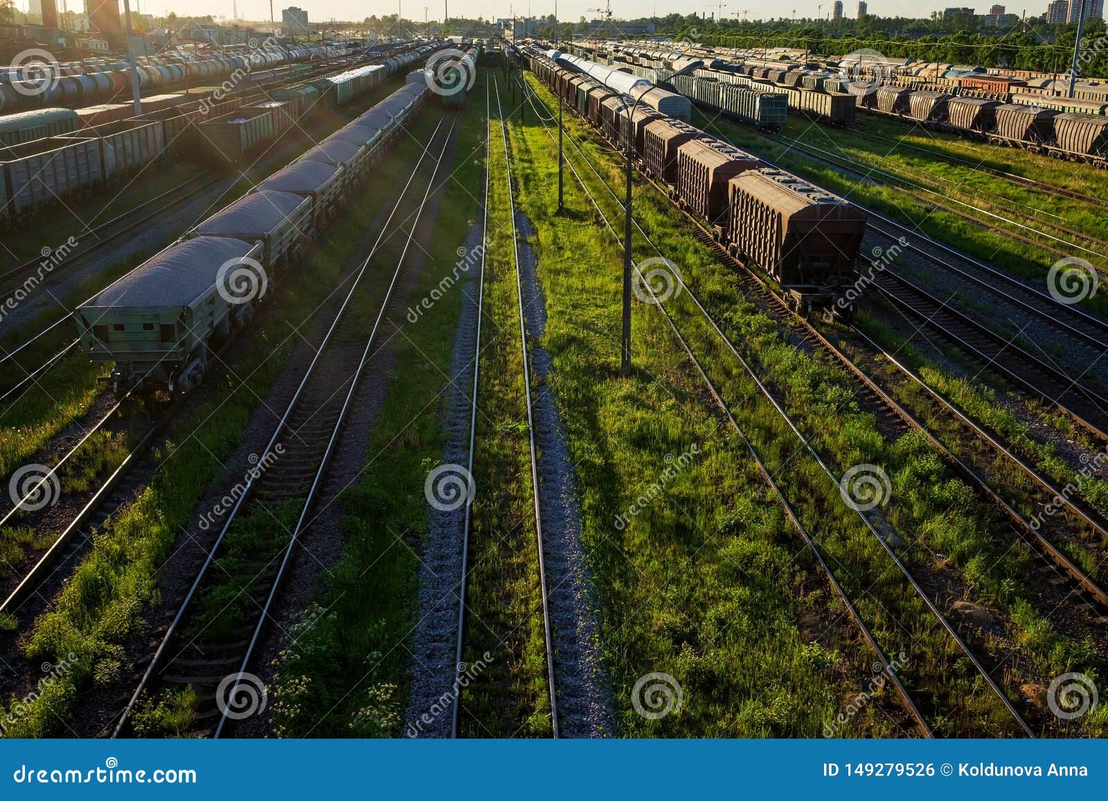 Cargo Railway Transportation Industry. Railway Yard from Top View Stock ...