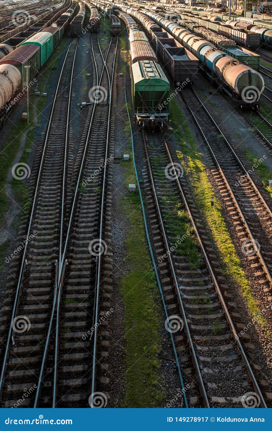 Cargo Railway Transportation Industry. Railway Yard from Top View Stock ...