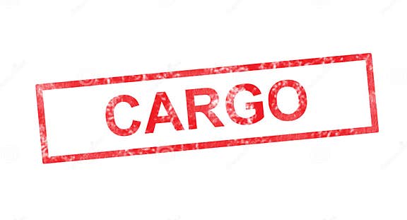 Cargo in Red Rectangular Stamp Stock Illustration - Illustration of ...