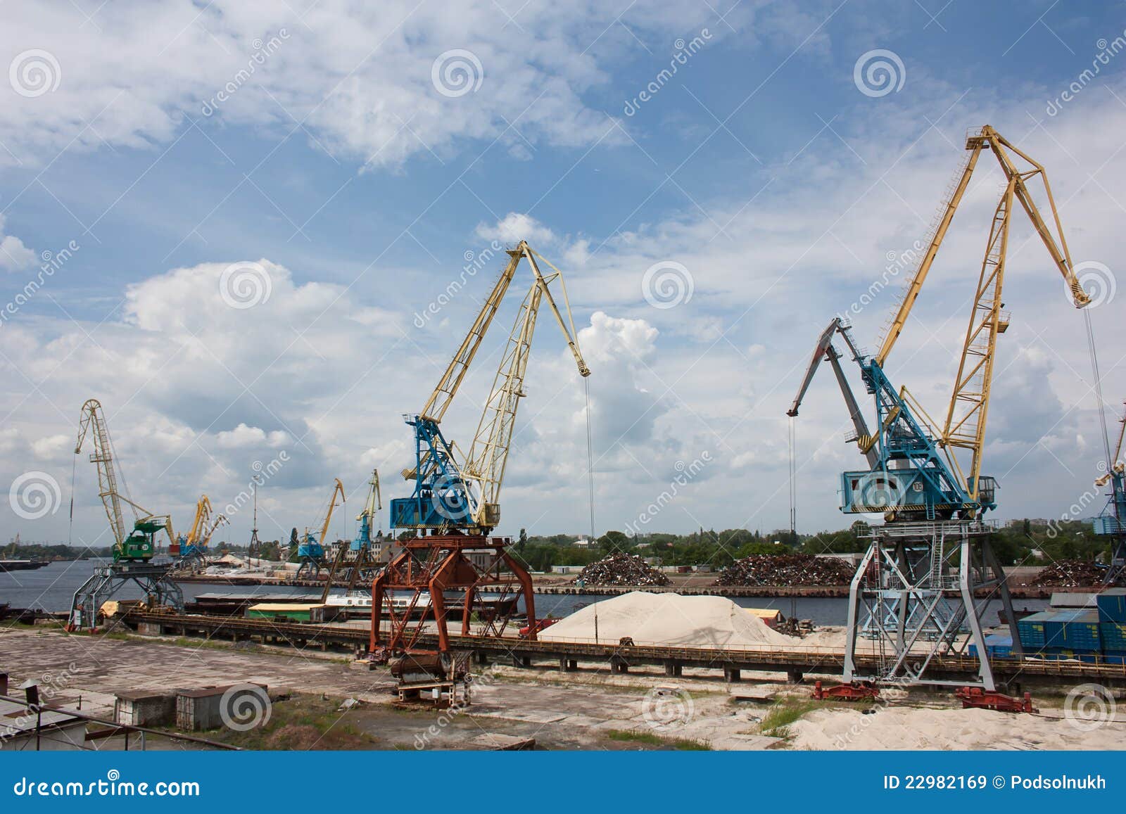 The cargo river port stock image. Image of industry, load - 22982169