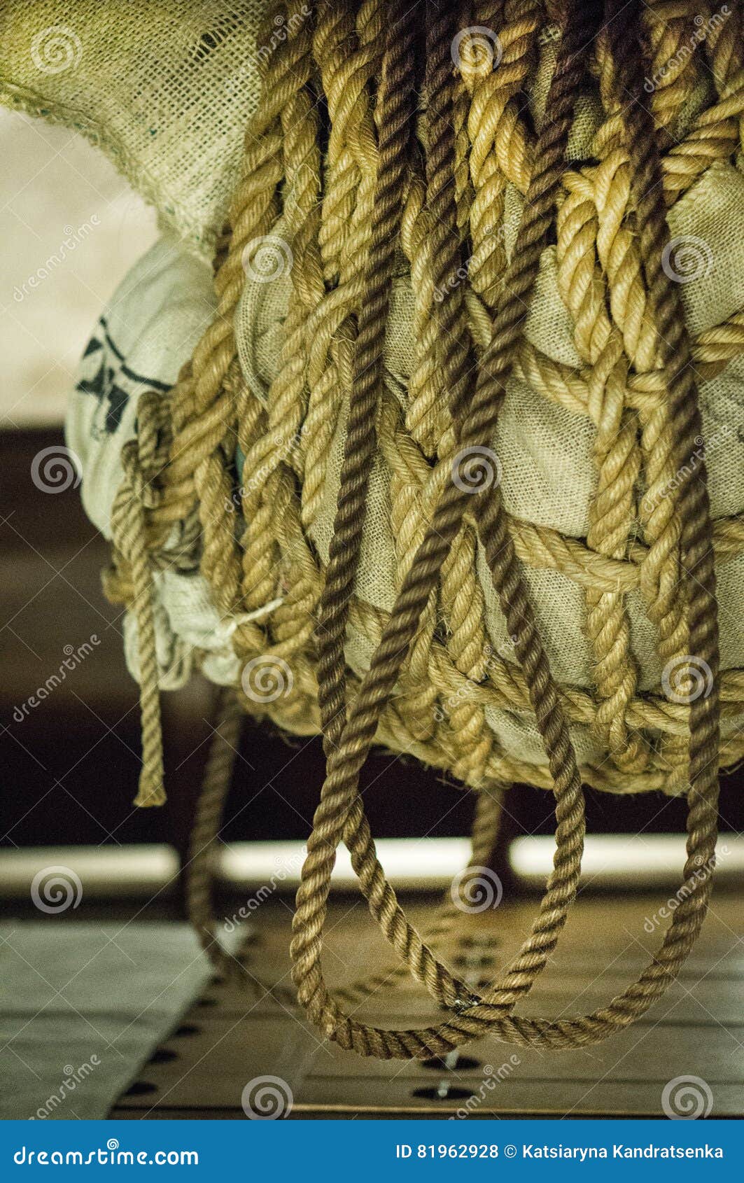 Cargo in the Ropes on the Ship. Stock Photo - Image of port, marine ...