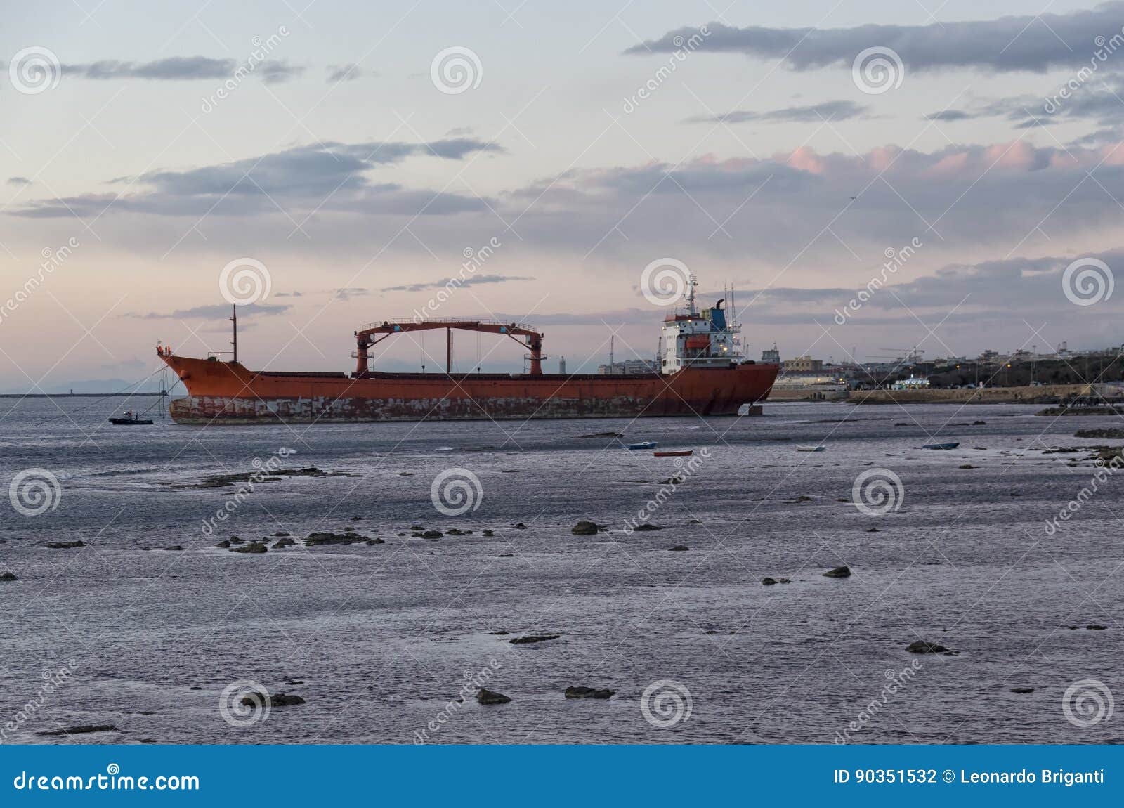 Cargo Ship Aground Off the Coast Stock Photo - Image of aground, scrap ...