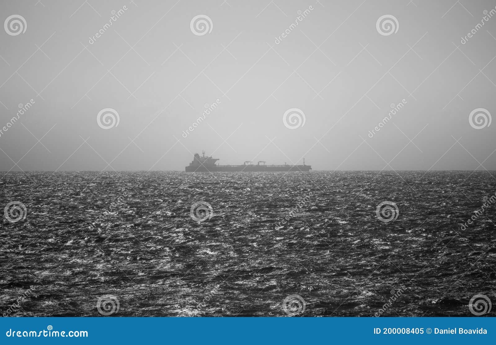 Cargo Ship Alone in the Distance Stock Image - Image of sean, portugal ...