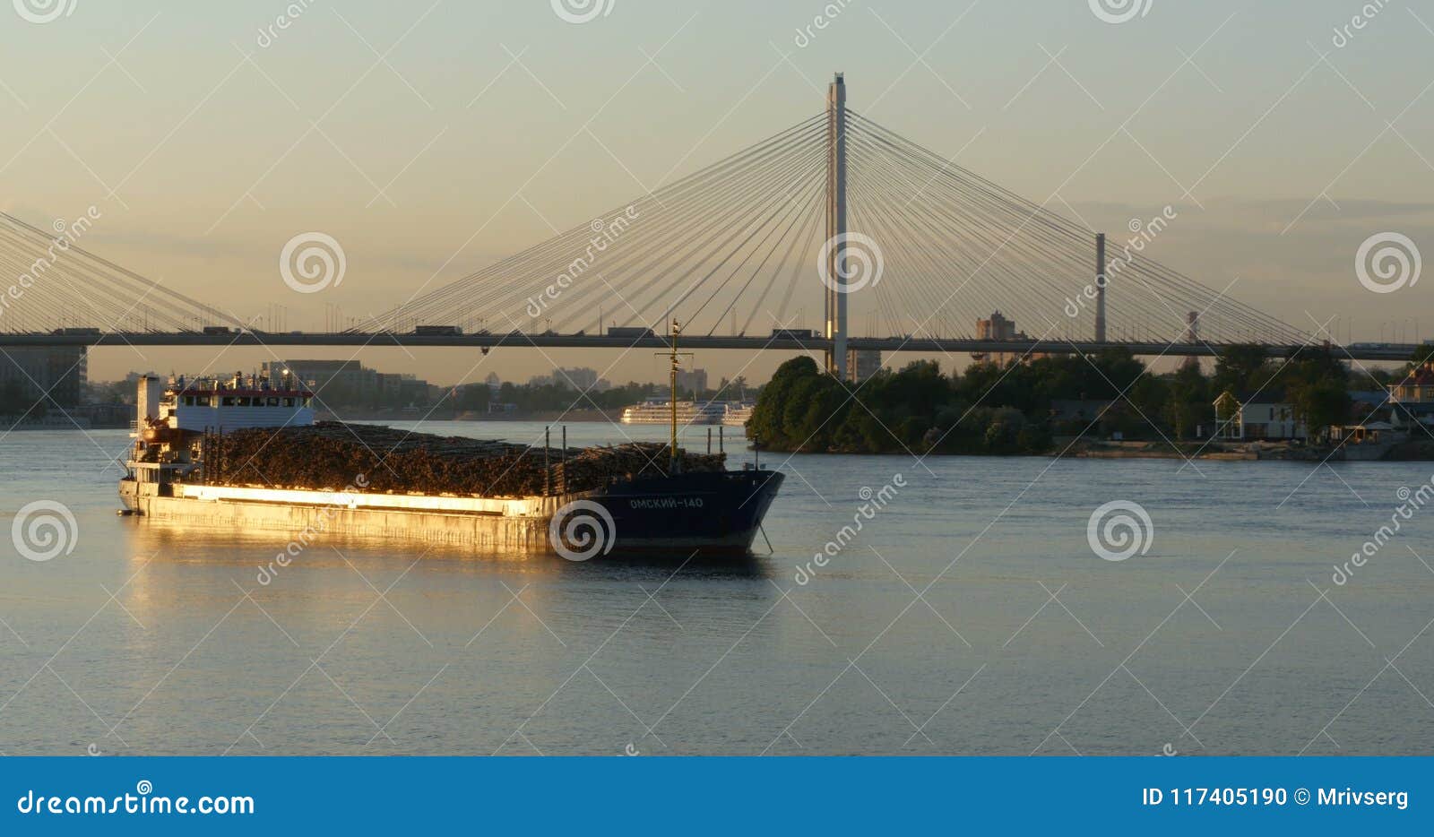 Cargo Ship at Anchor at the Cable Bridge Stock Footage - Video of ...