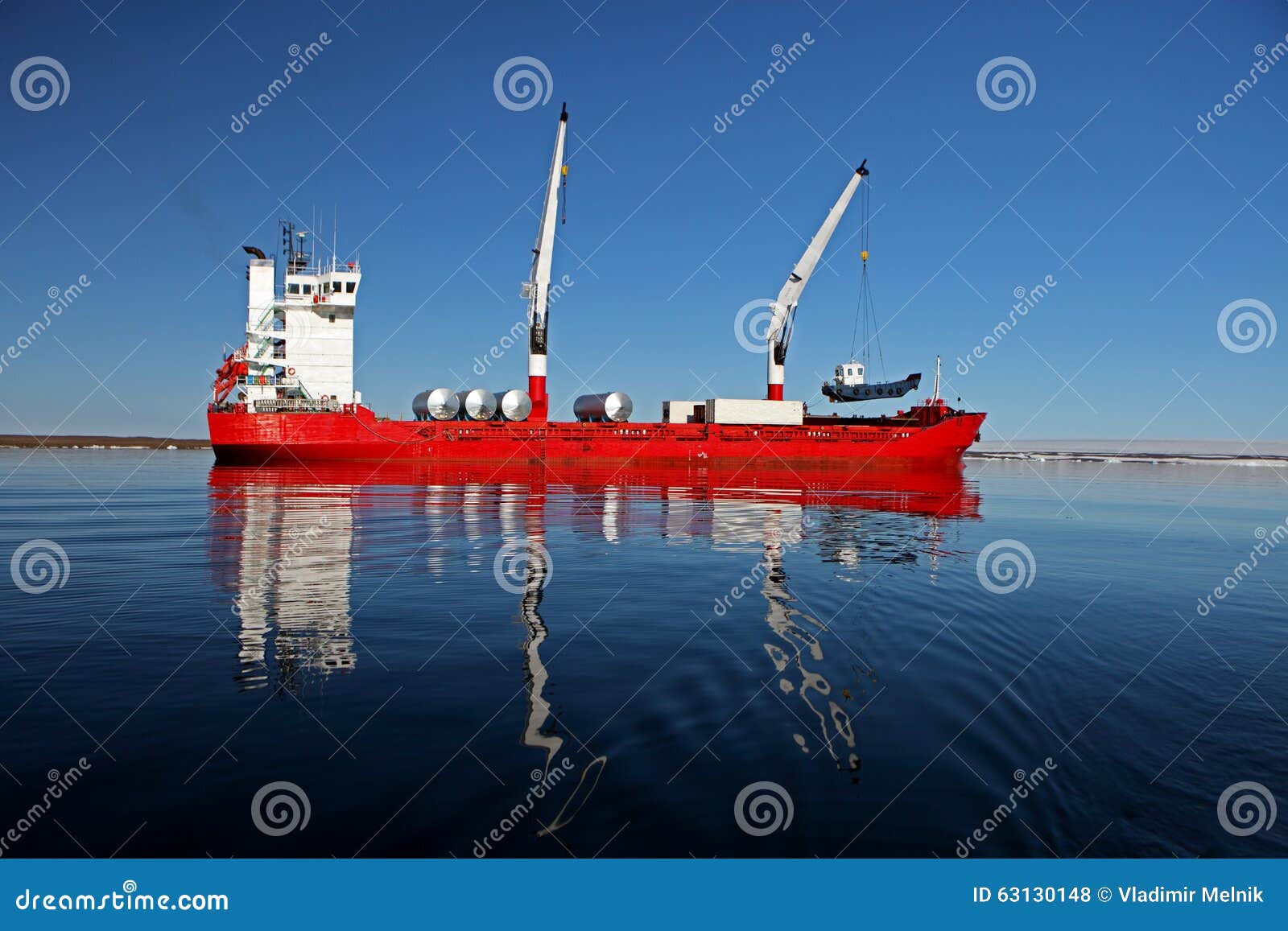 Cargo ship in Arctic stock photo. Image of frozen, cruise - 63130148
