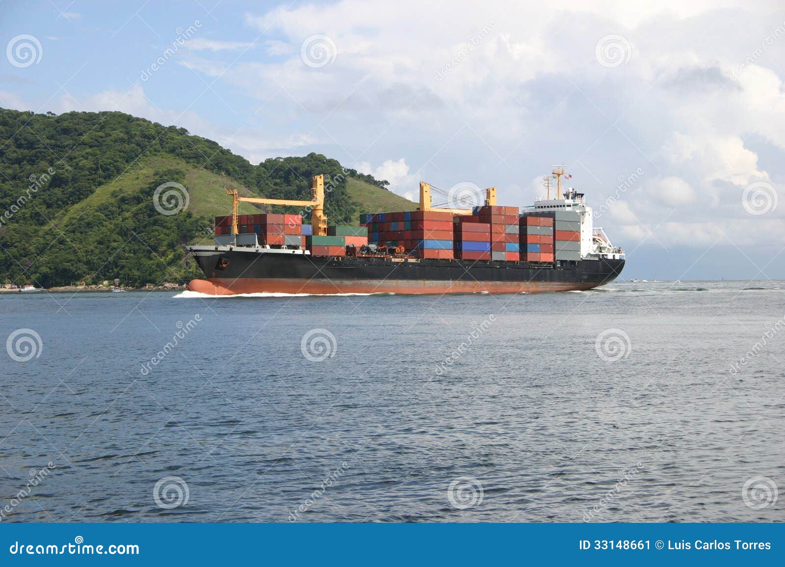 Cargo ship arriving stock image. Image of radar, harbor - 33148661
