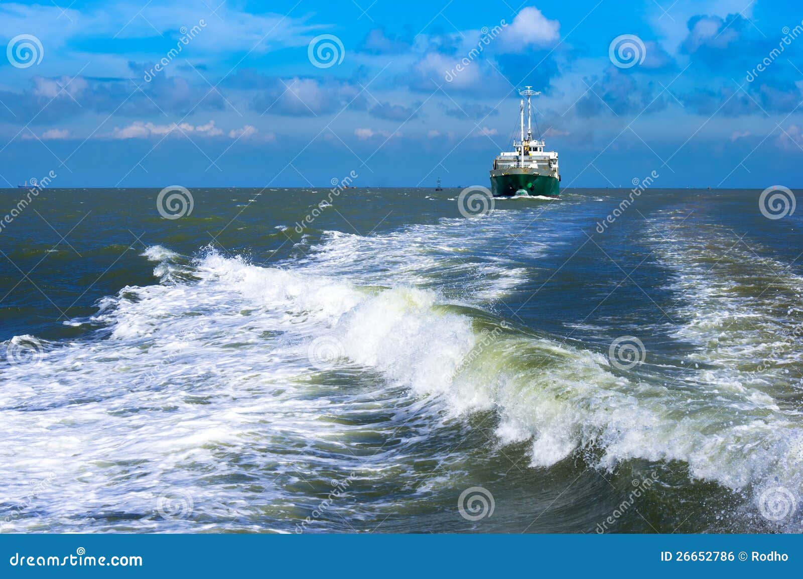 Cargo Ship Back To the Habor Stock Photo - Image of cloudscape ...