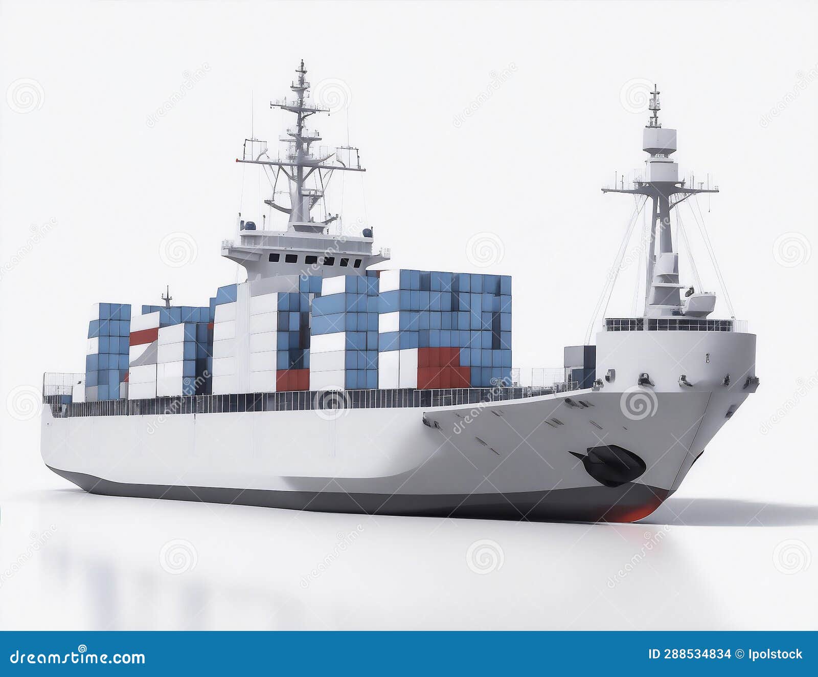 Cargo Ship Blueprint: Containers on White Stock Illustration ...