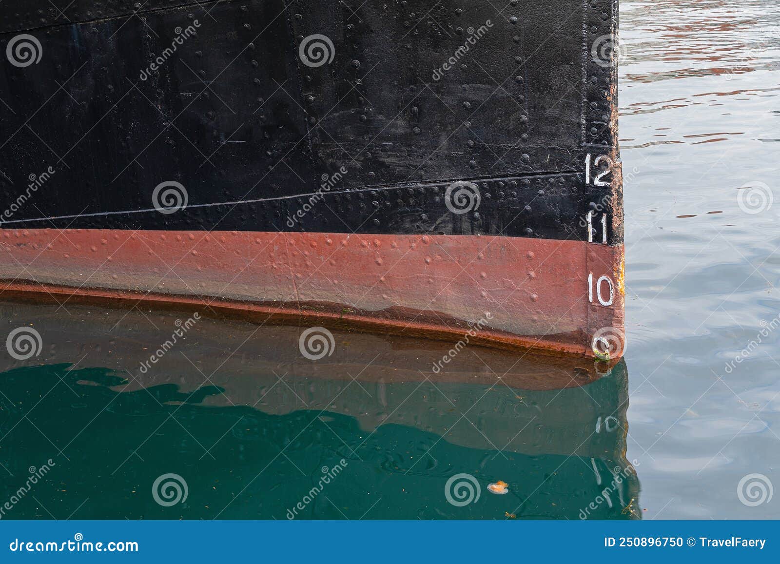Cargo Ship Board with Figures of Vessel Draft Stock Photo - Image of ...