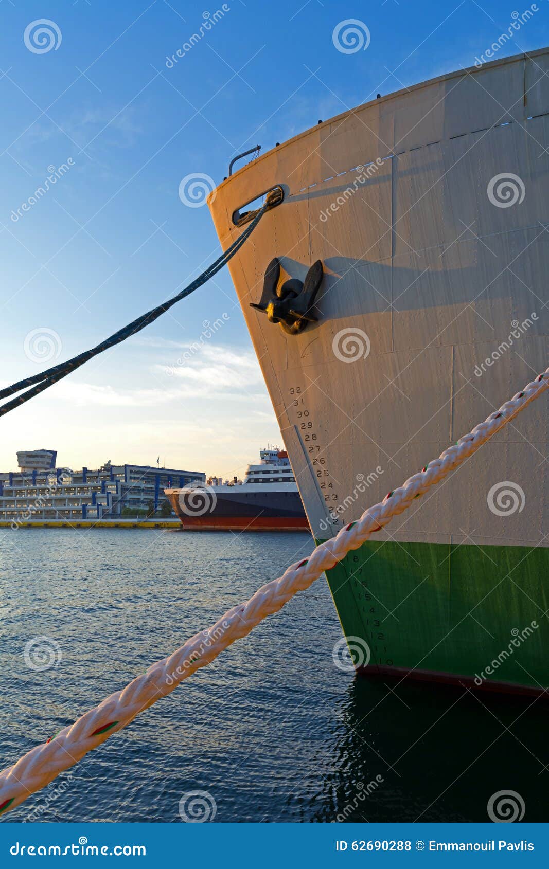 Cargo Ship Bow stock photo. Image of docked, hull, front - 62690288