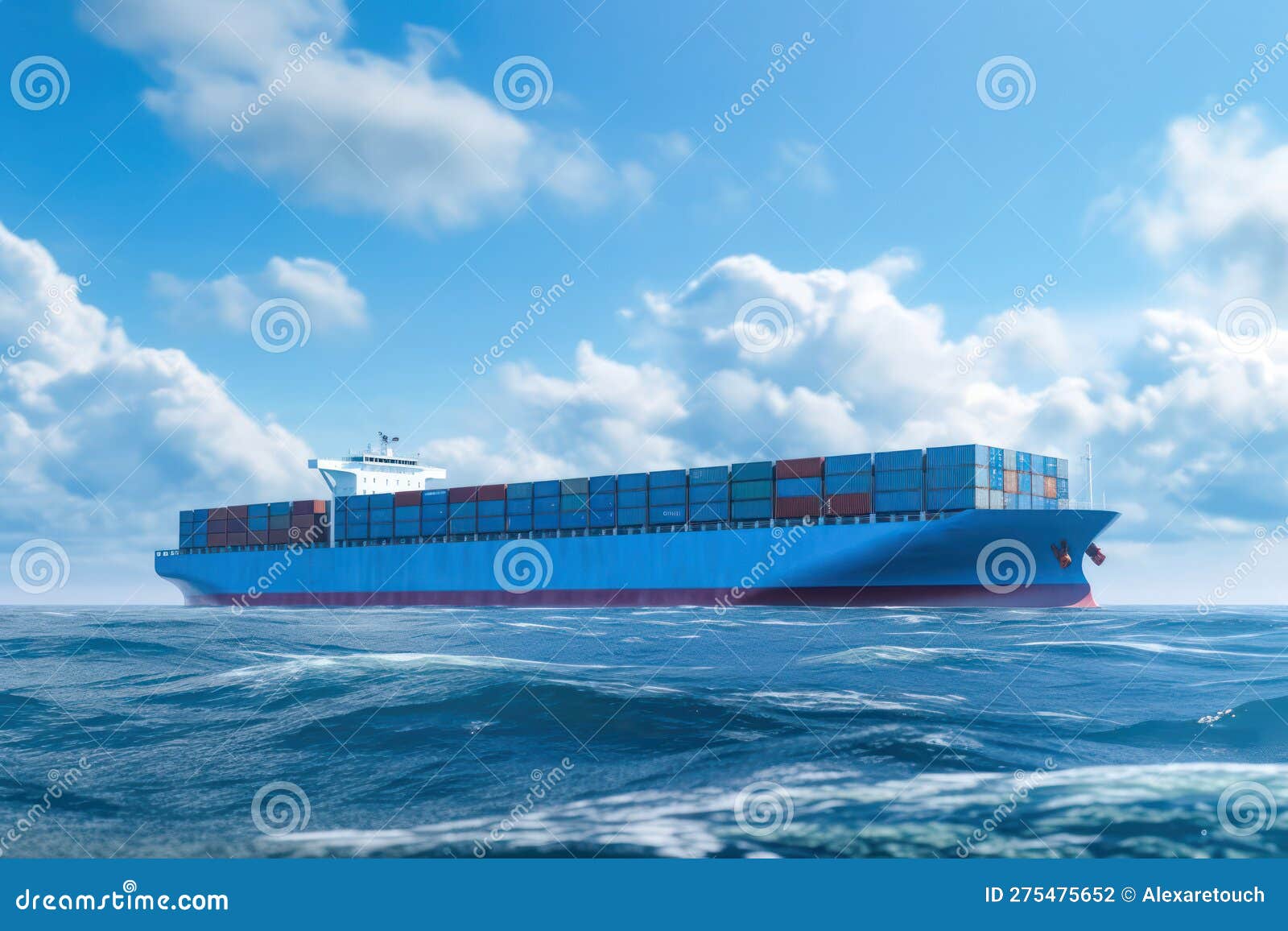 Cargo Ship Carrying a Container for Importing Export Goods To a Client ...