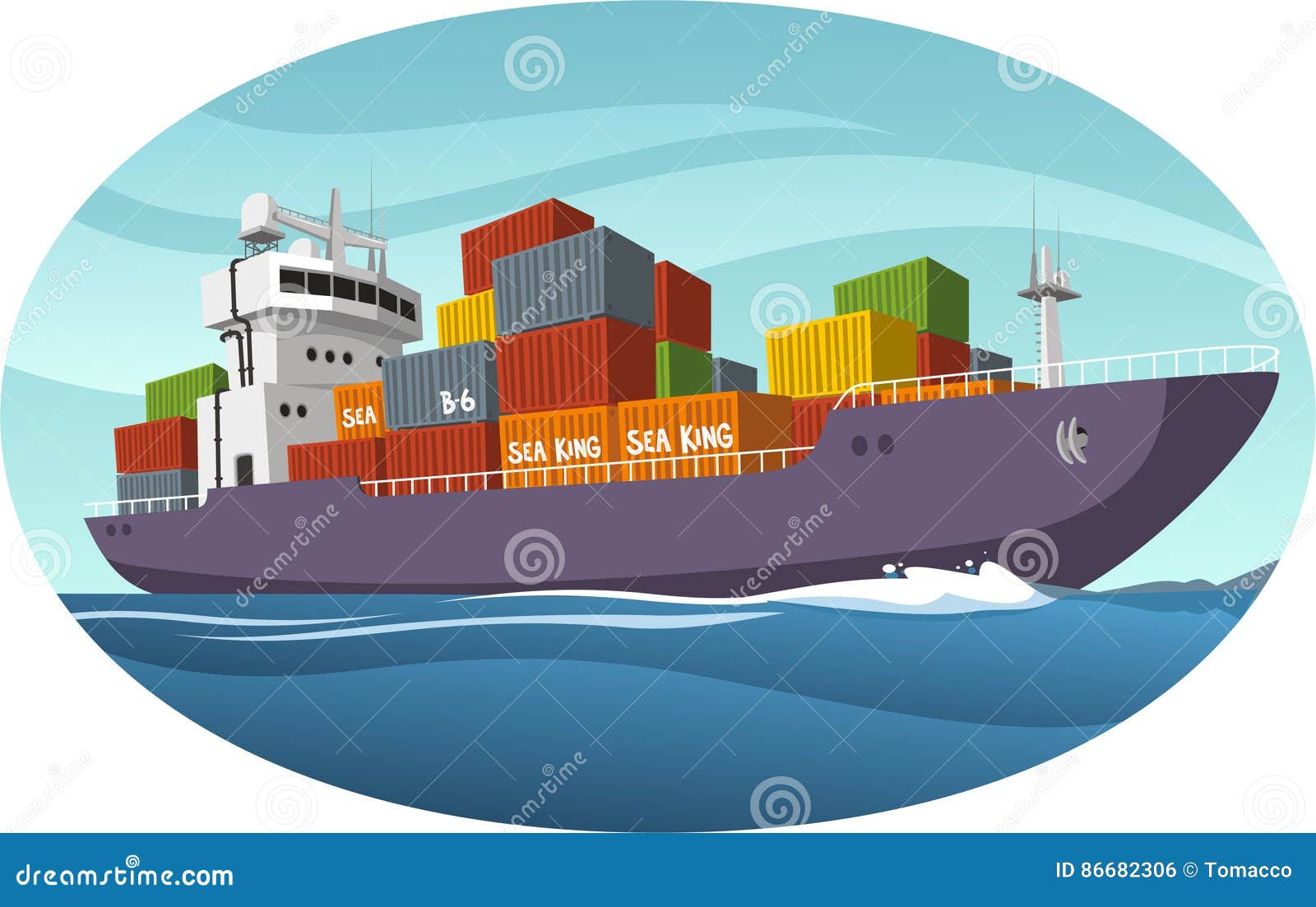 Cargo Ship stock illustration. Illustration of ships - 86682306
