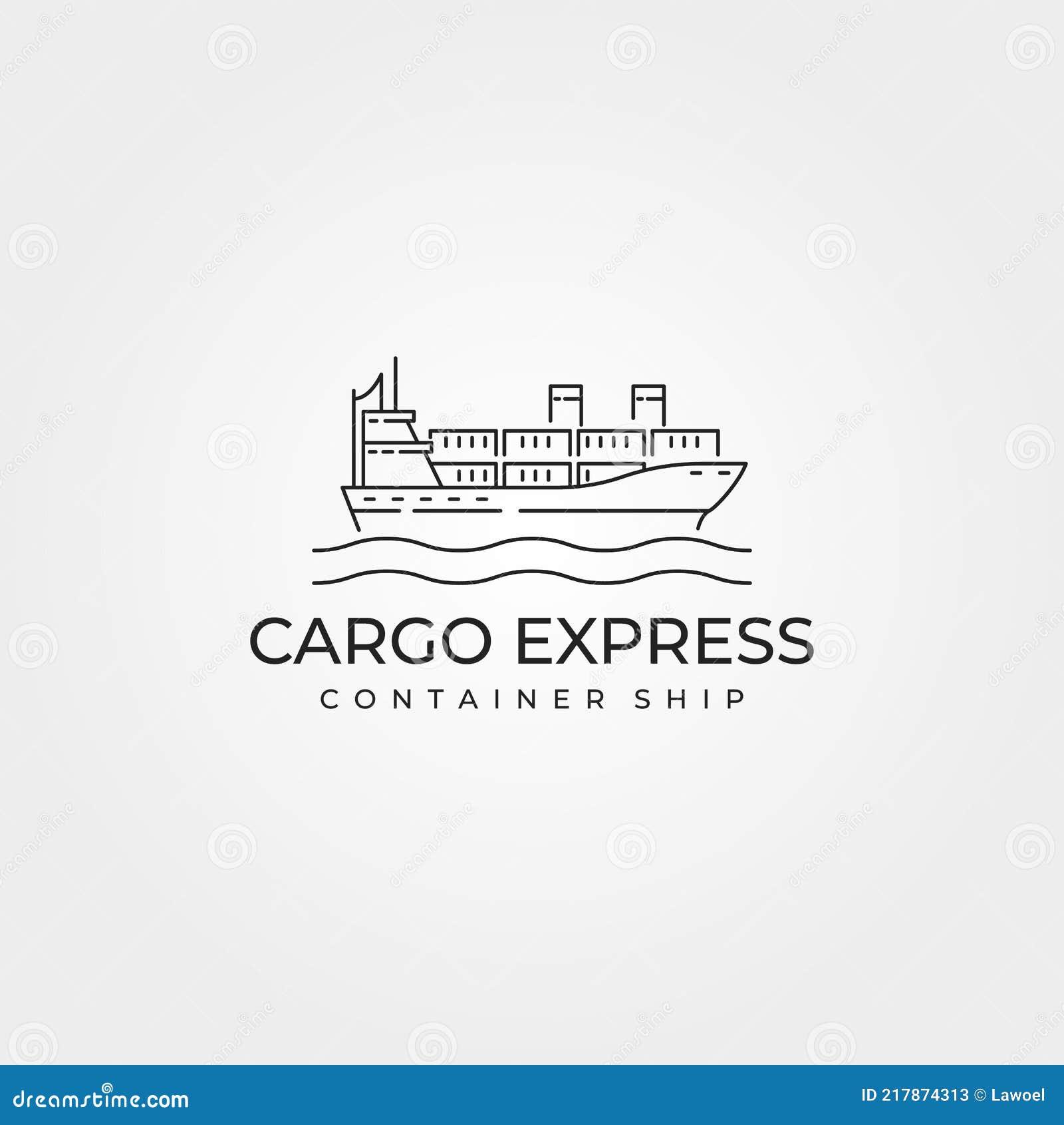 Cargo Ship Container Logo Vector Line Art Illustration Design, Cargo ...