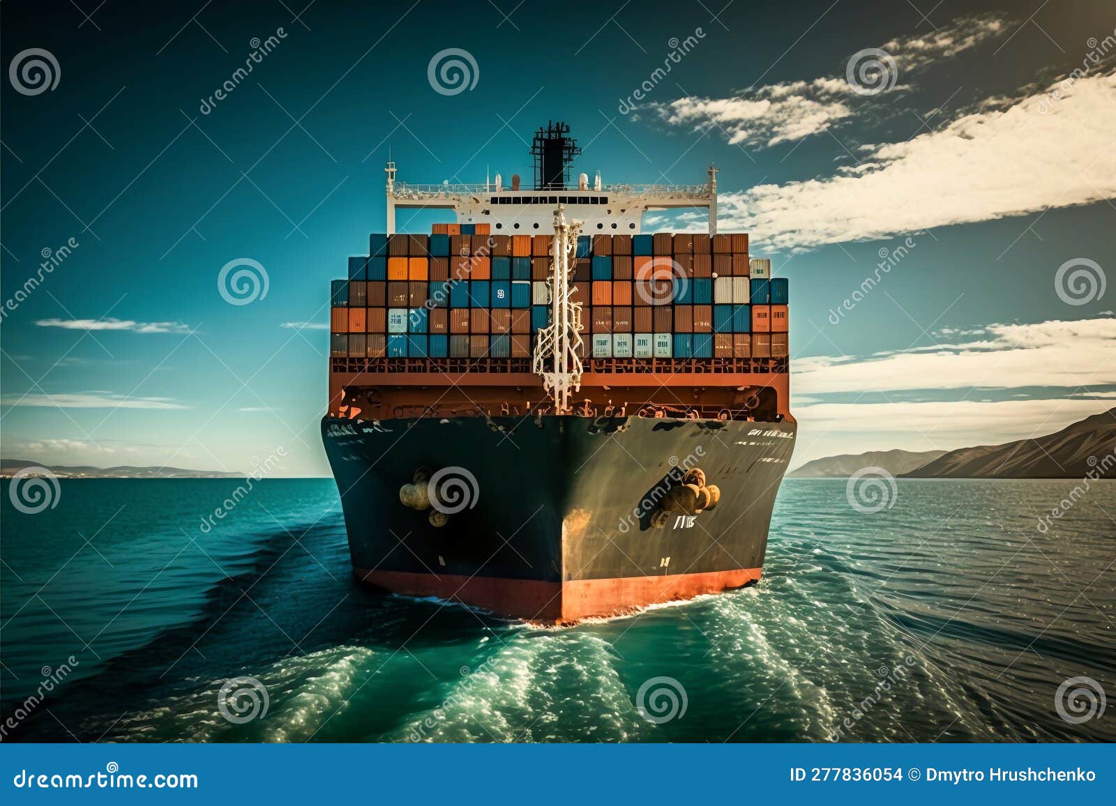 Cargo Ship Container in the Ocean Transportation, Shipping Freight ...