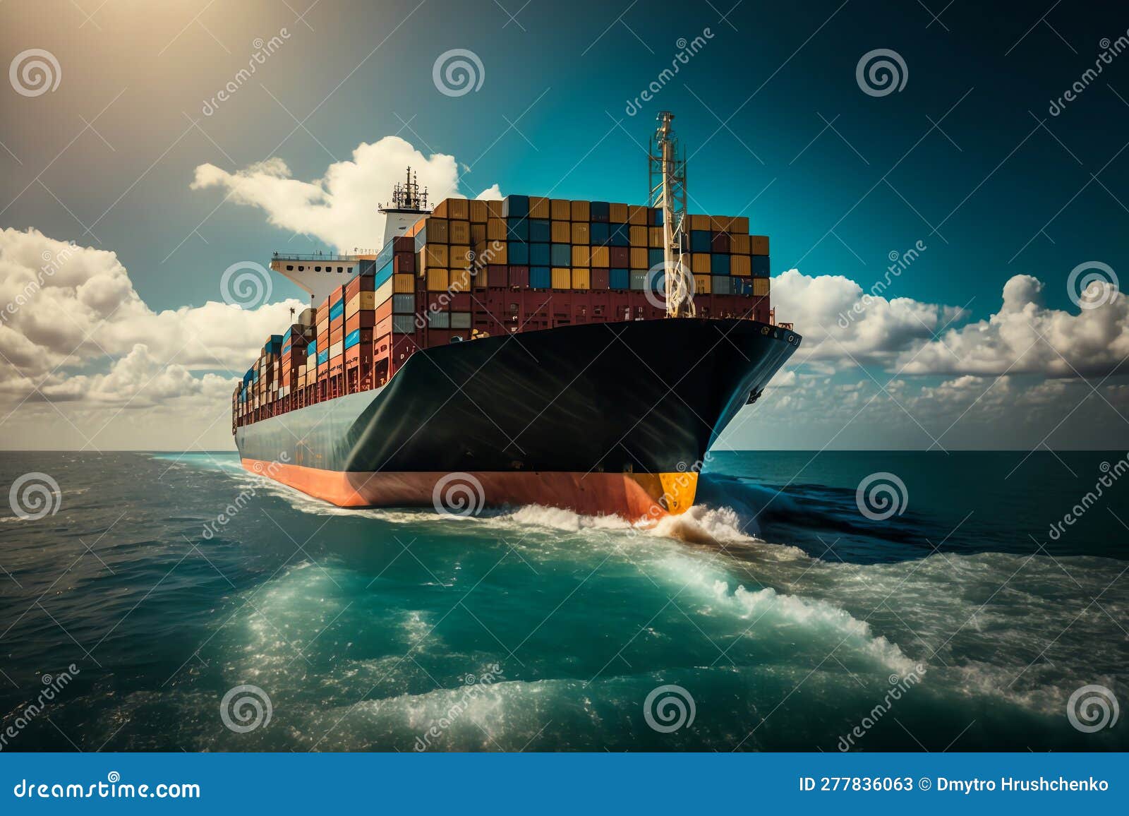 Cargo Ship Container in the Ocean Transportation, Shipping Freight ...