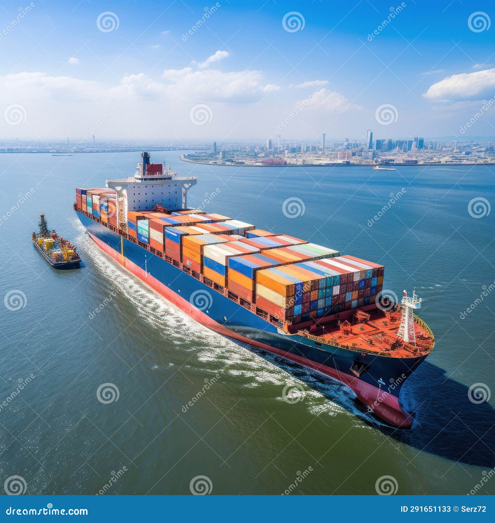 Cargo Ship with Containers on Board Stock Image - Image of ocean ...