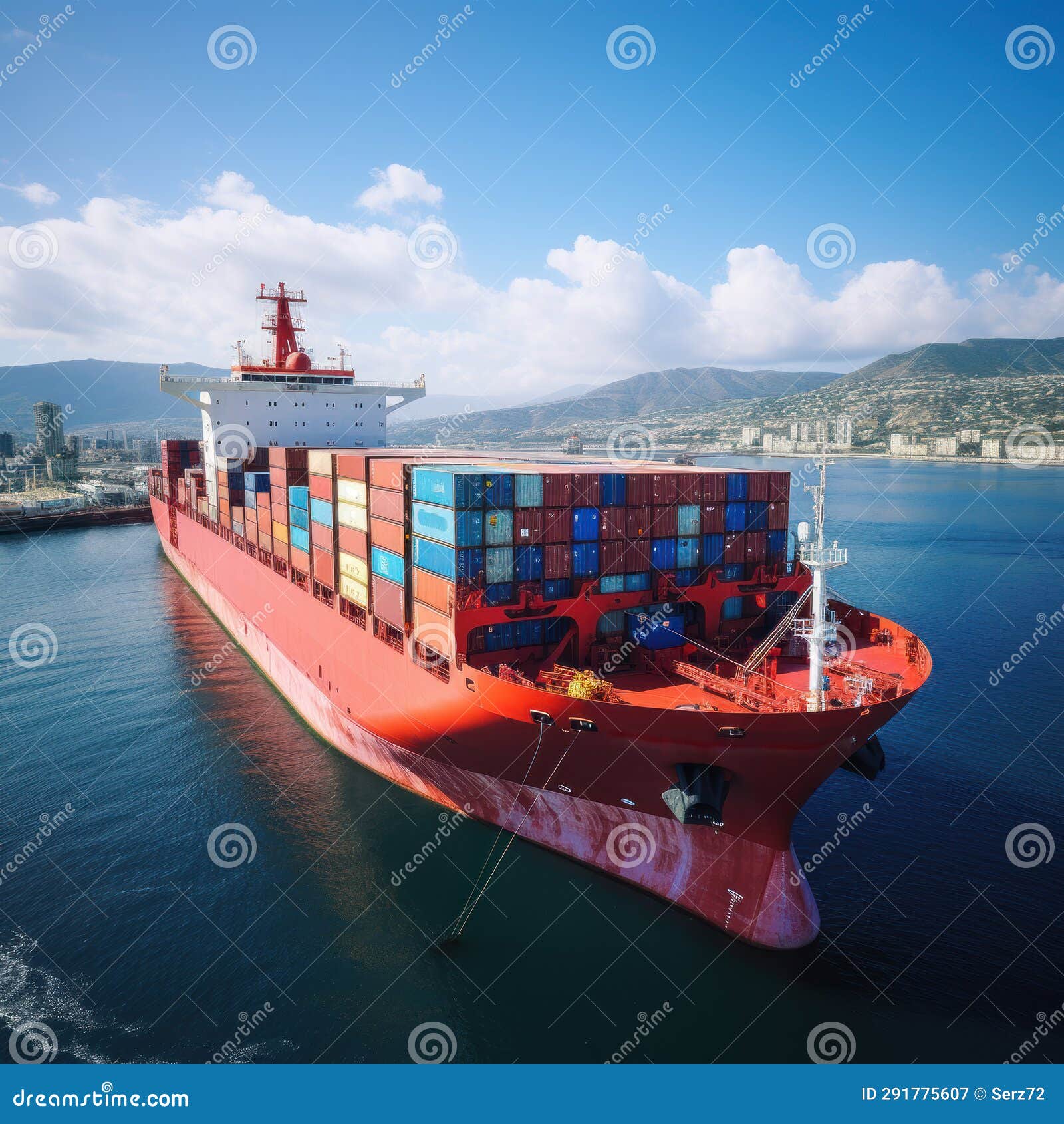 Cargo Ship with Containers on Board Stock Image - Image of storage ...