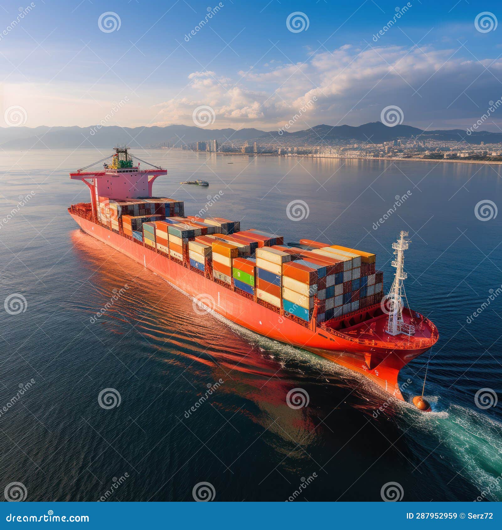 Cargo Ship with Containers on Board Stock Image - Image of import ...
