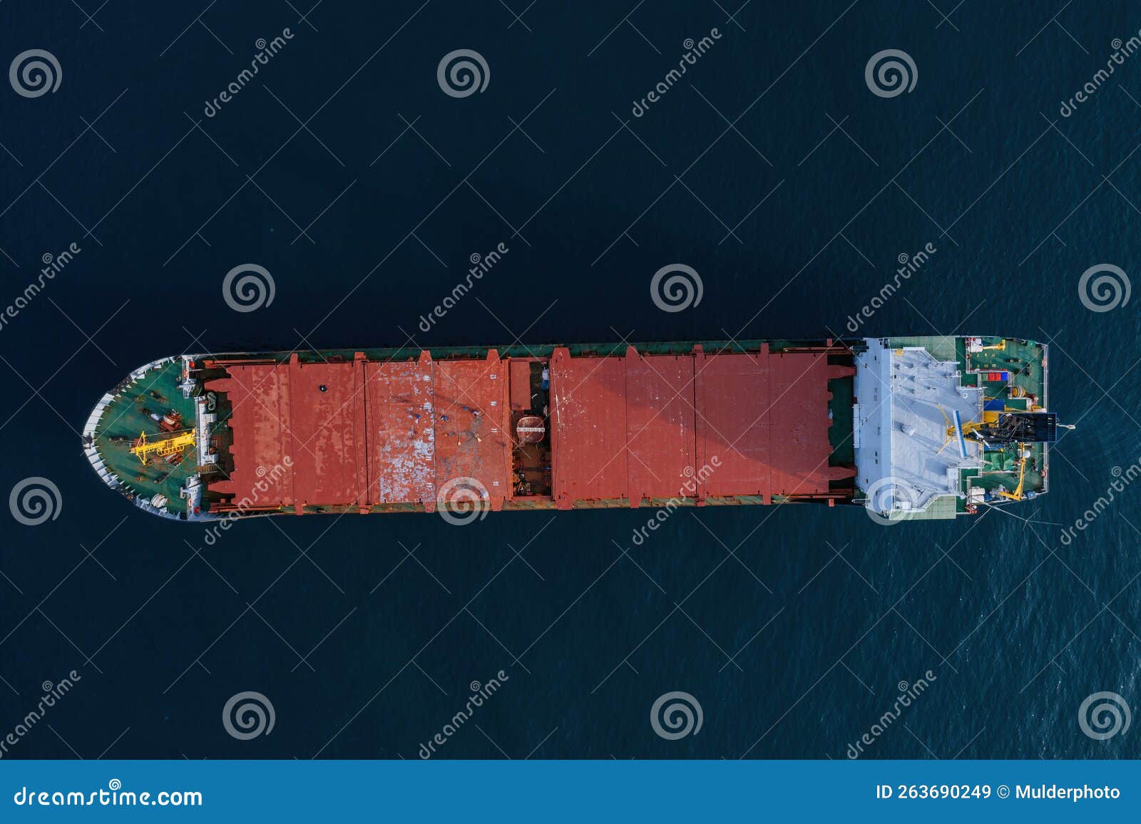 Cargo Ship with Containers, Directly Above Drone View Stock Image ...