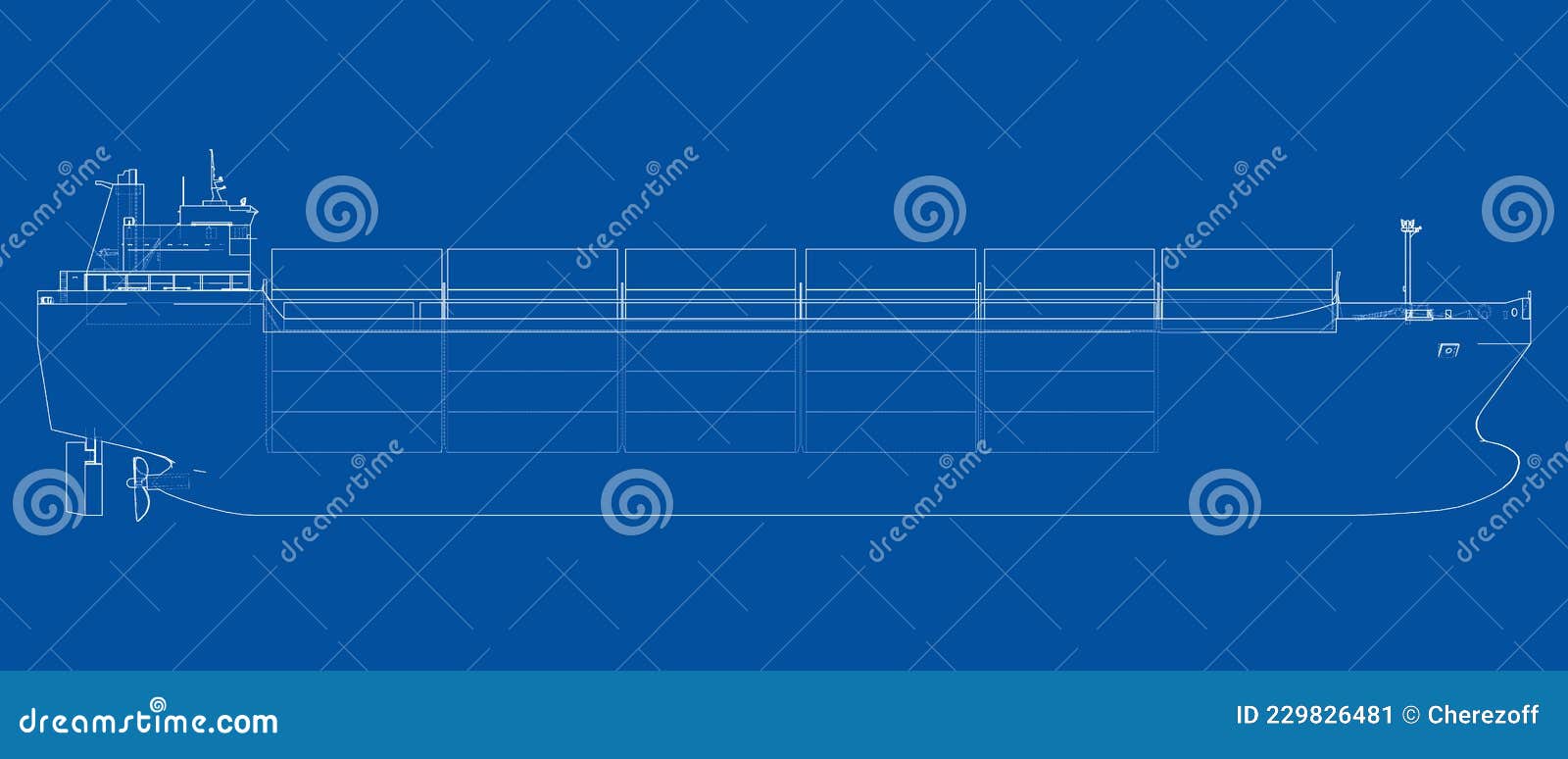 Cargo Ship with Containers. Vector Stock Vector - Illustration of ...