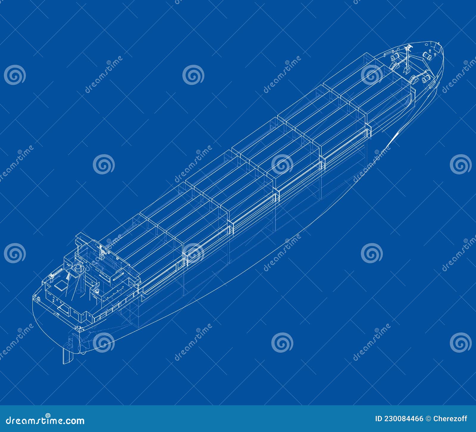 Cargo Ship with Containers. Vector Stock Vector - Illustration of ...