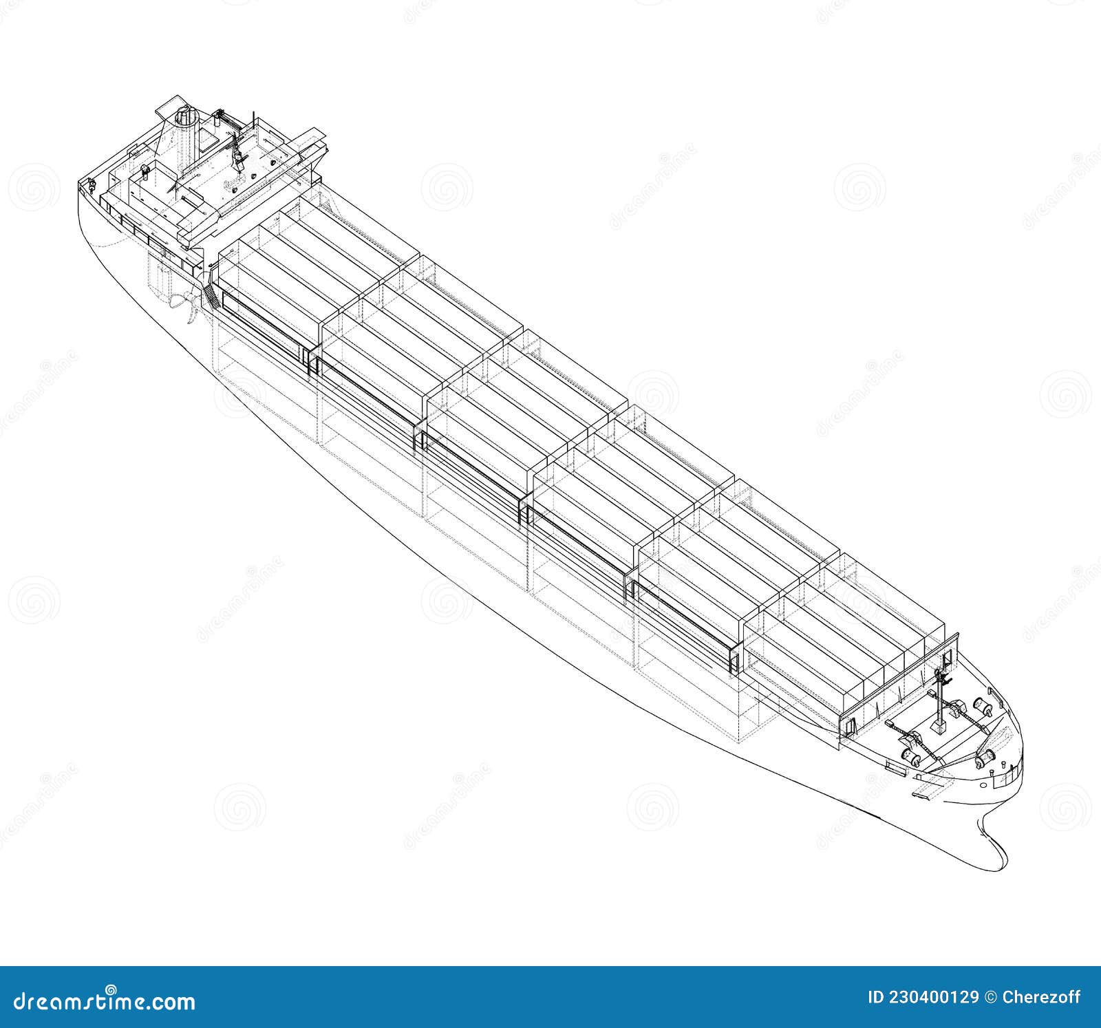 Cargo Ship with Containers. Vector Stock Vector - Illustration of ocean ...