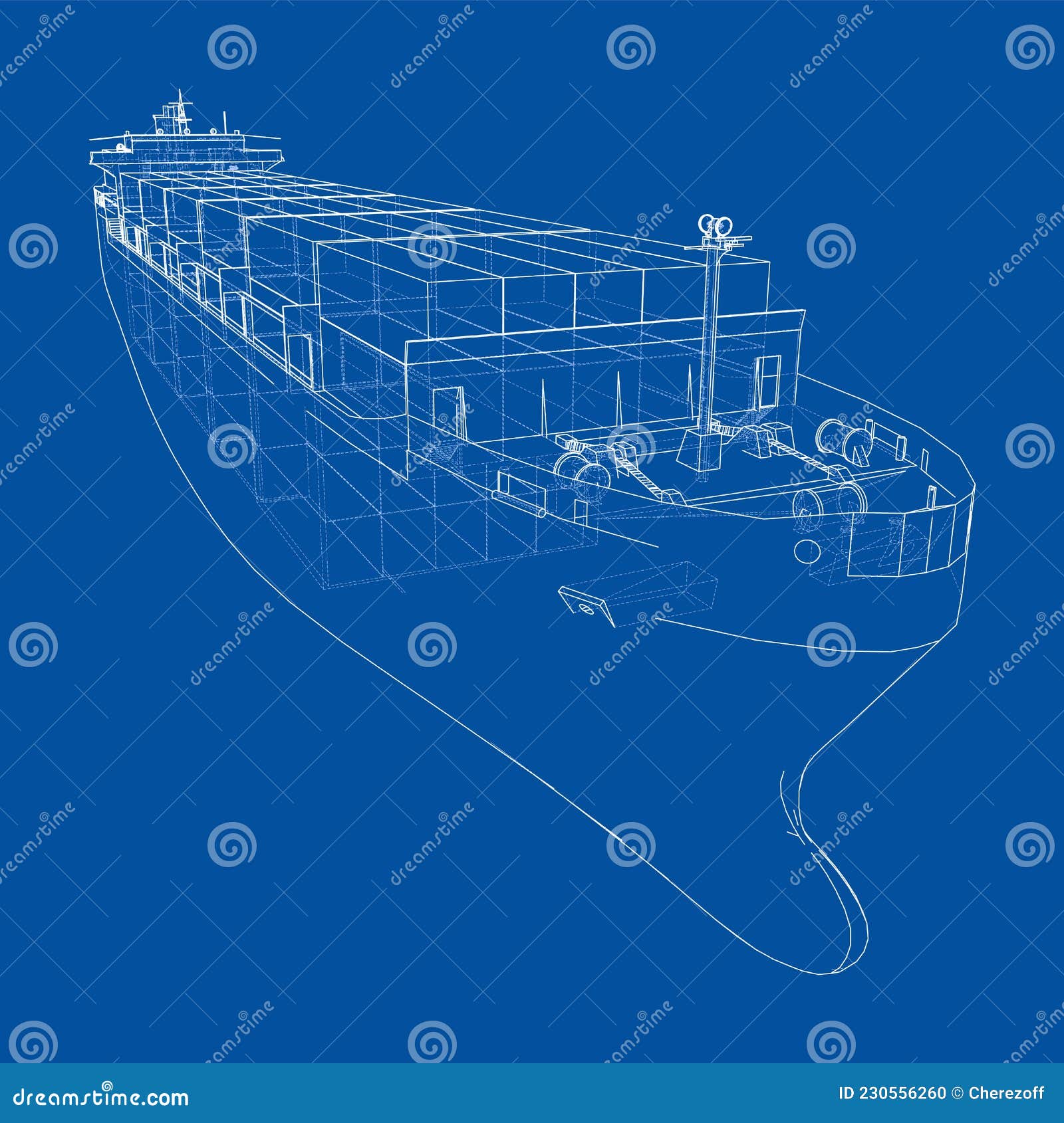 Cargo Ship with Containers. Vector Stock Vector - Illustration of cargo ...