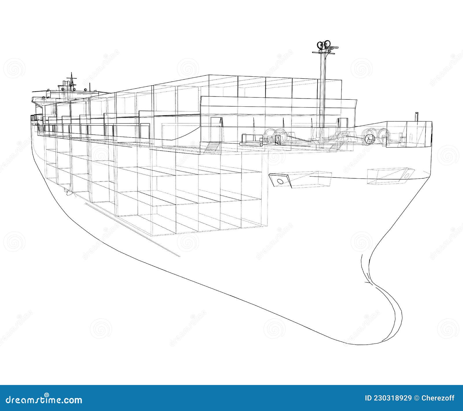 Cargo Ship with Containers. Vector Stock Vector - Illustration of goods ...