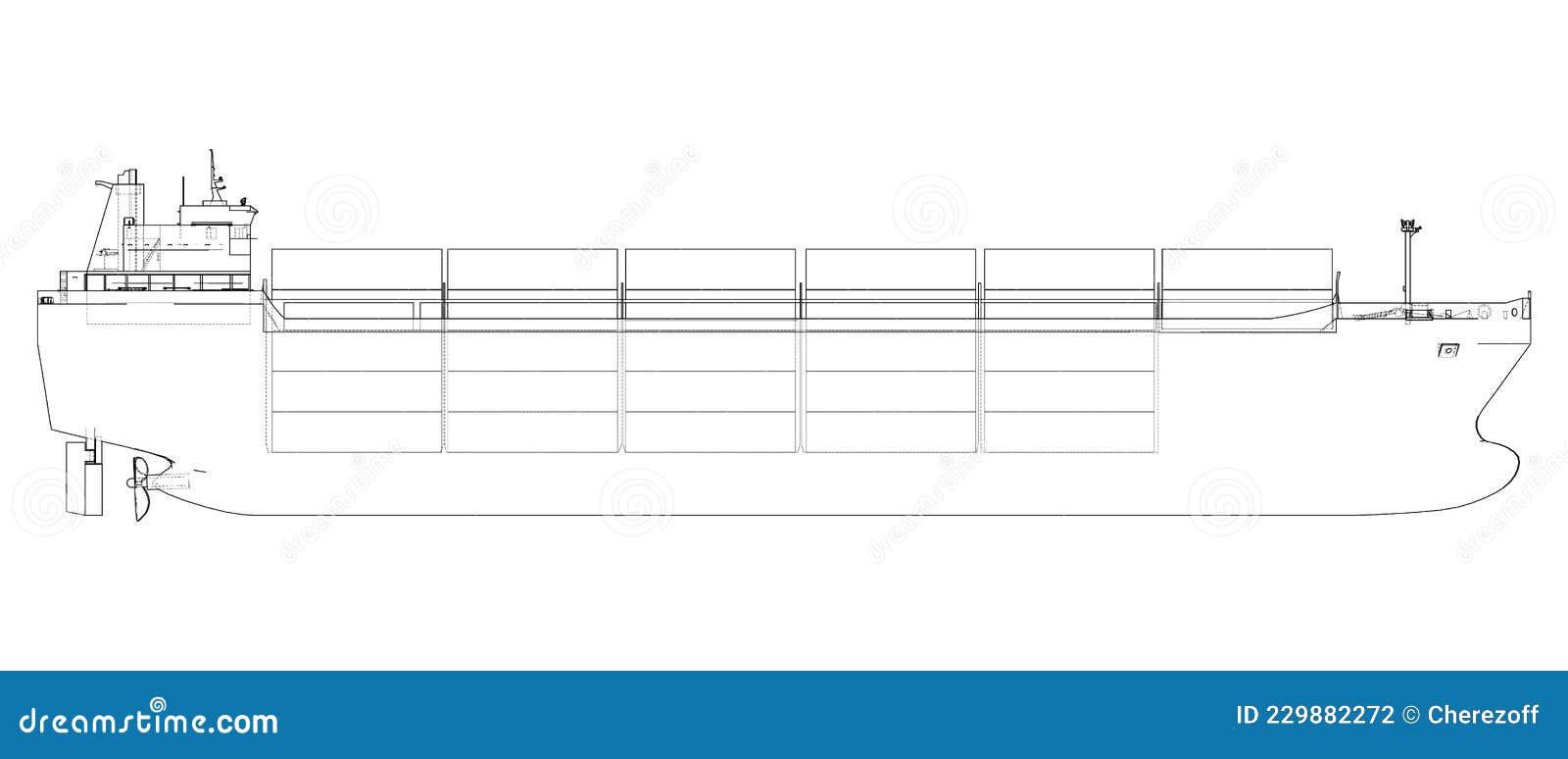 Cargo Ship with Containers. Vector Stock Vector - Illustration of ...