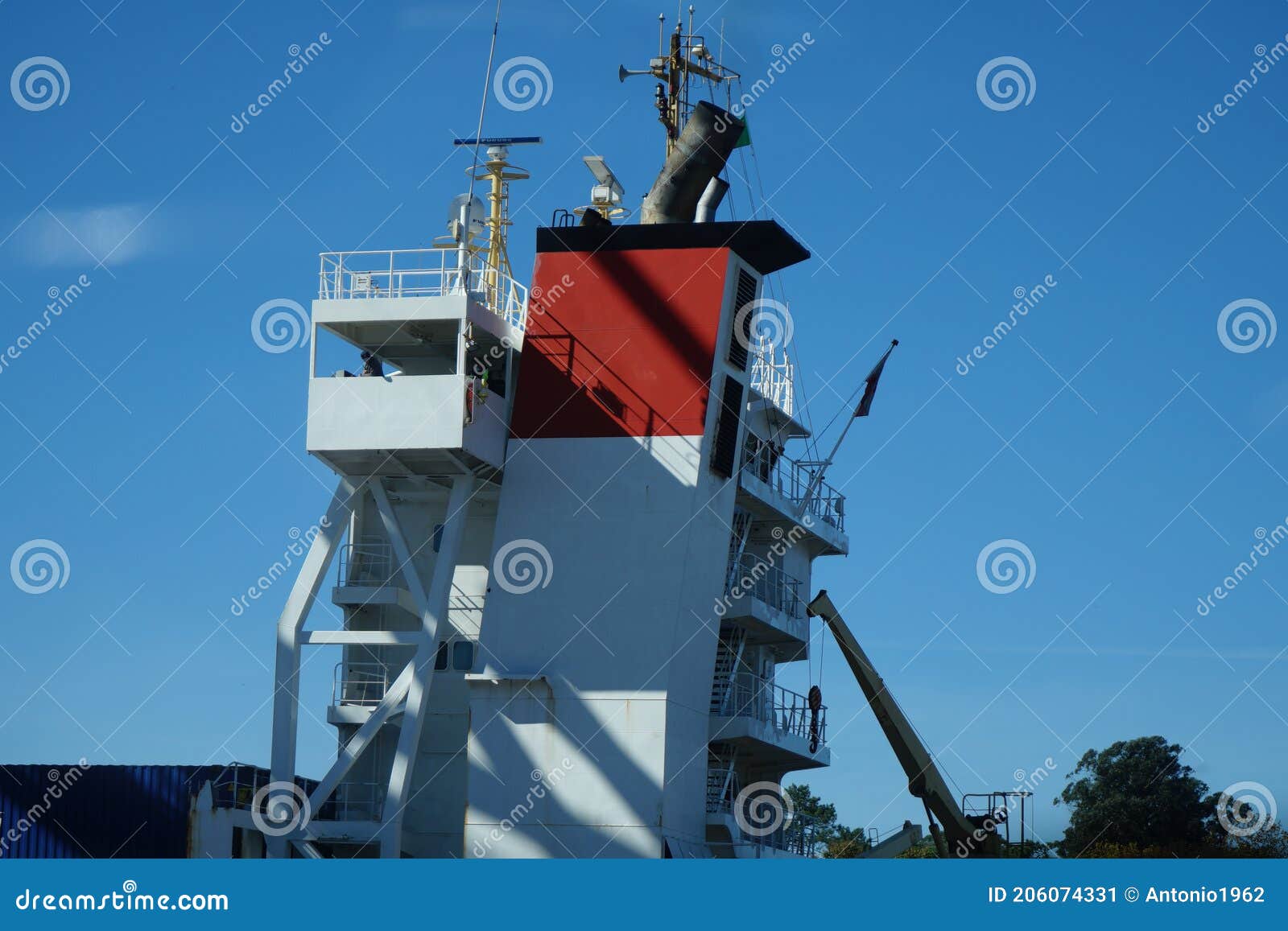Cargo Ship Control and Navigation Tower Editorial Photo - Image of ...