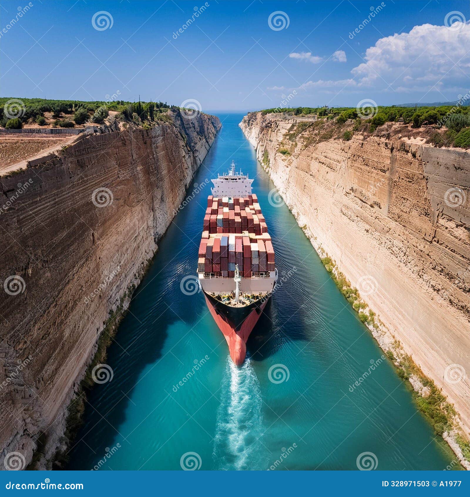 Corinth Canal, Artificial Waterway In Greece, Political Map Vector ...