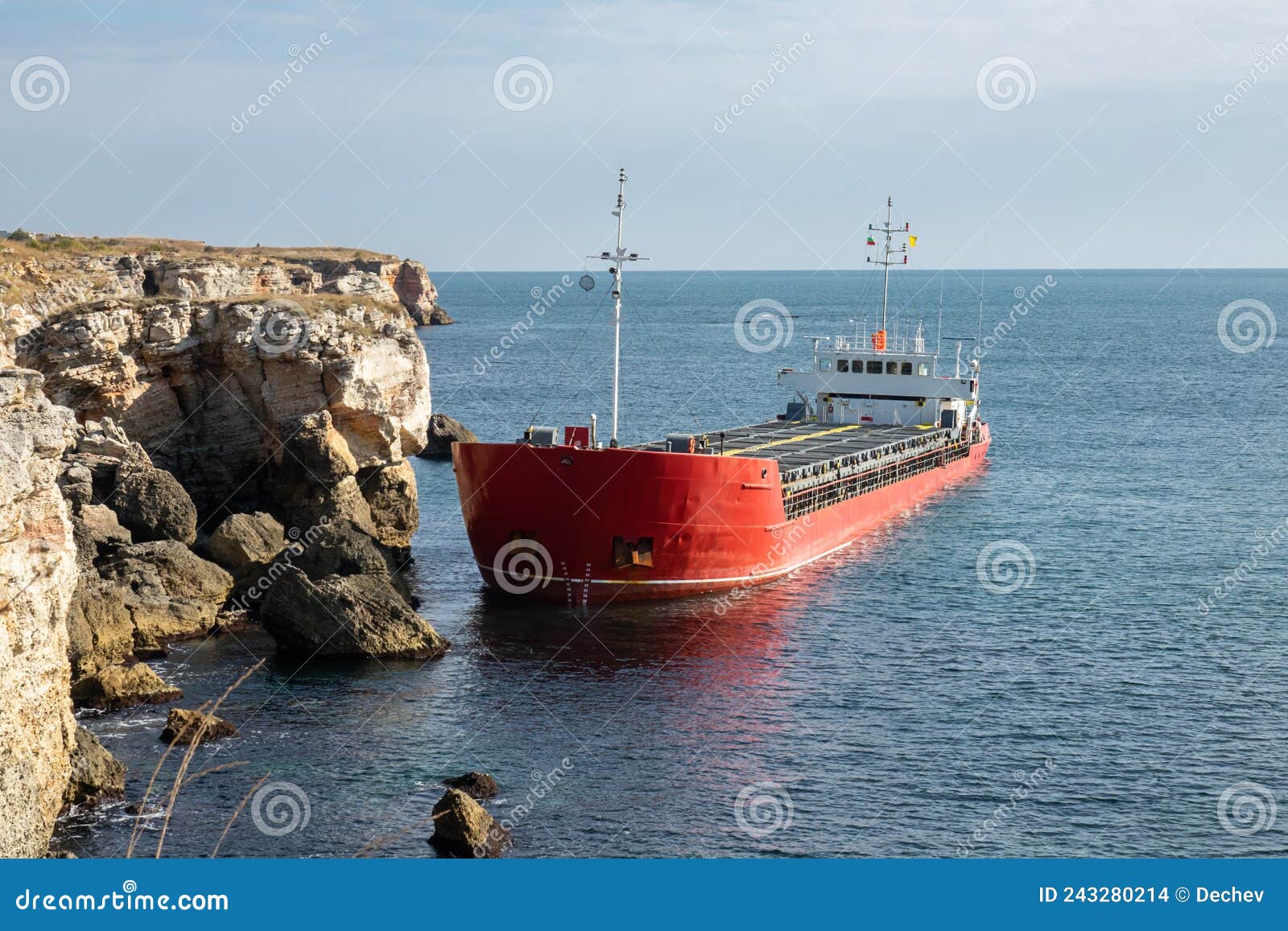 Cargo Ship Crash, Stuck on Rocky Shore Stock Photo - Image of accident ...