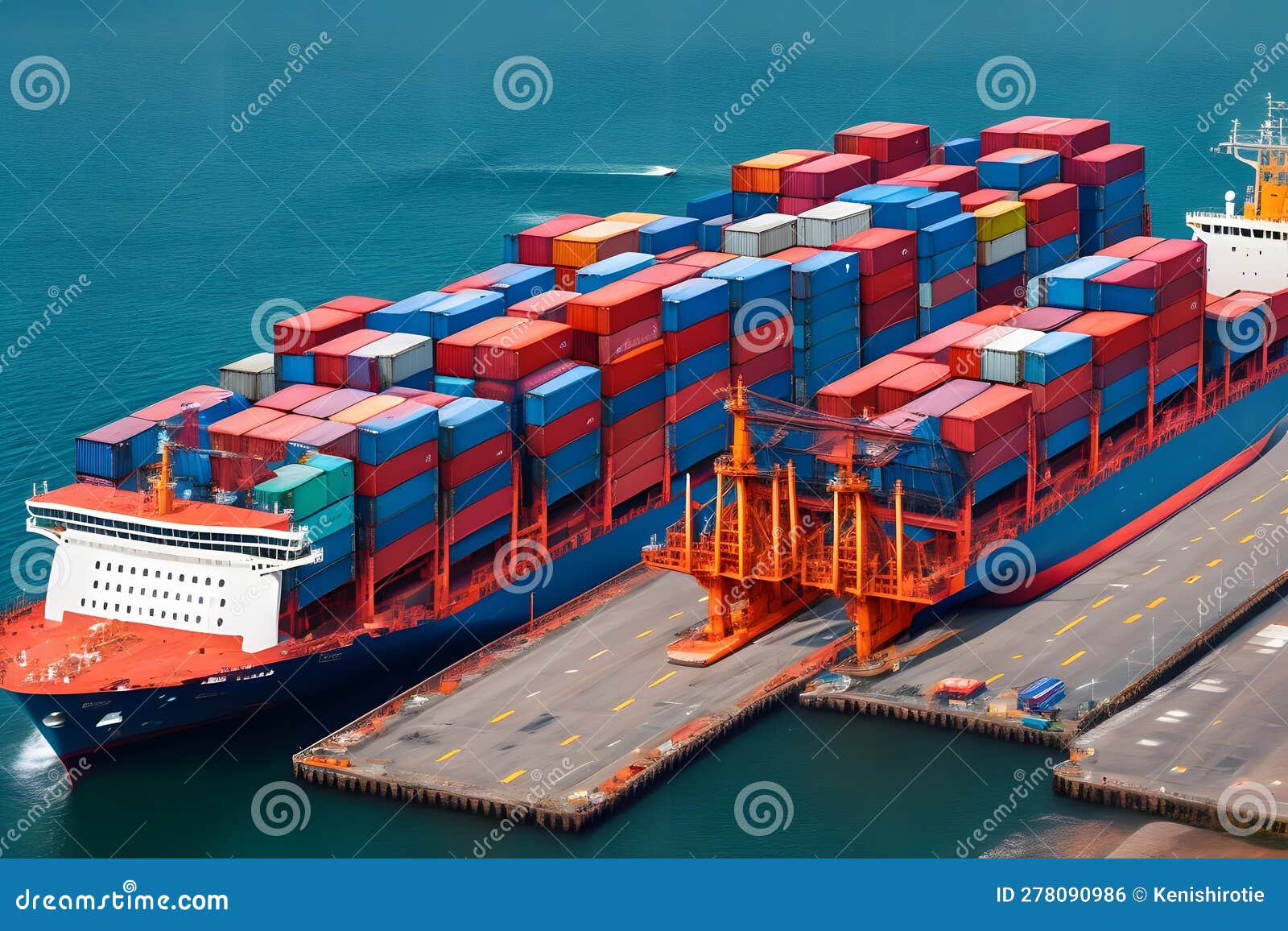 Cargo Ship Departing, Generative AI Stock Photo - Image of boat ...