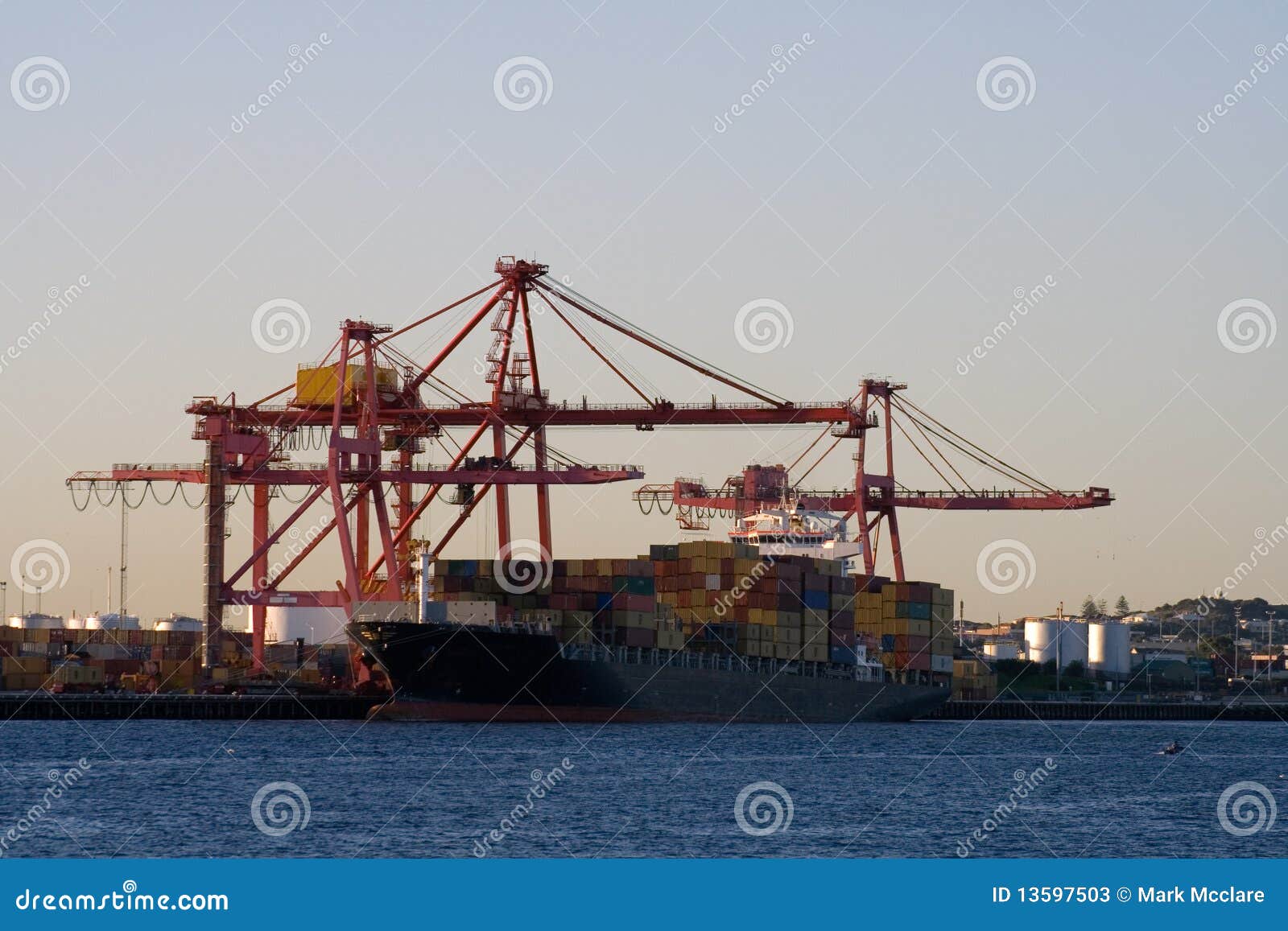 Cargo Ship at Dock stock image. Image of carrier, boat - 13597503